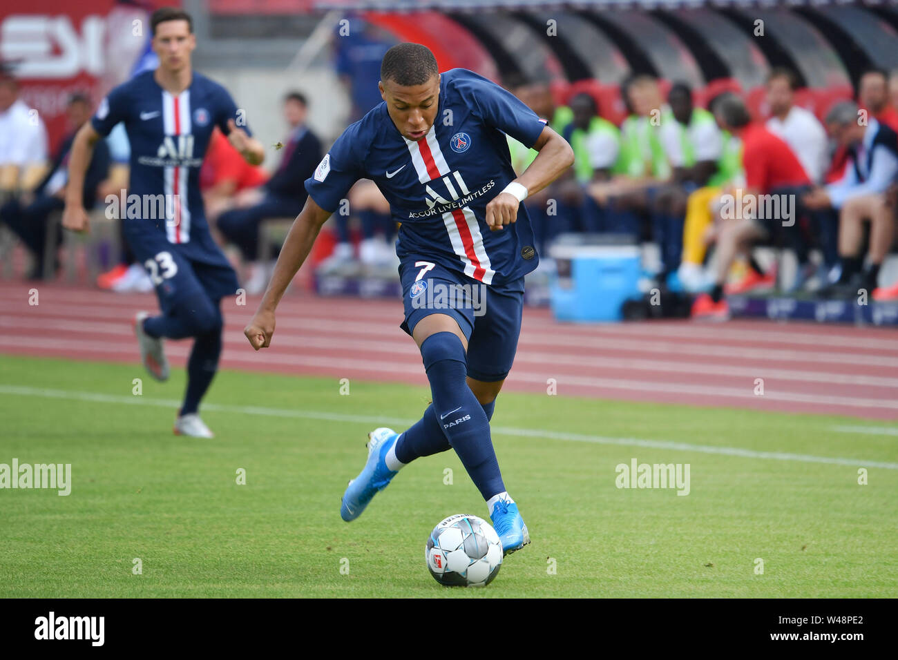 Nuremberg, Deutschland. 20th July, 2019. Kylian MBAPPE (PSG), Action ...