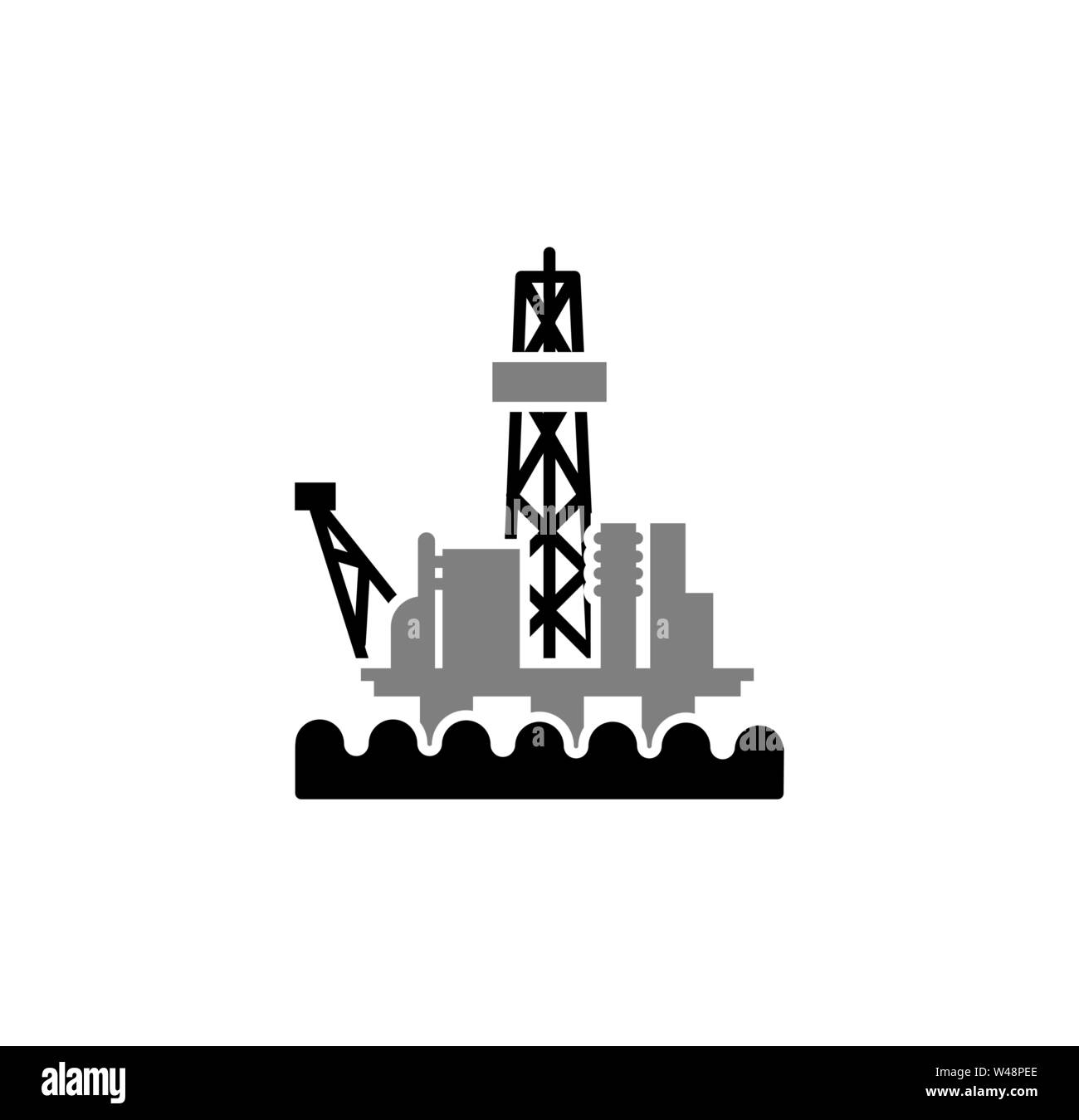 Oil rig related icon on background for graphic and web design. Simple ...