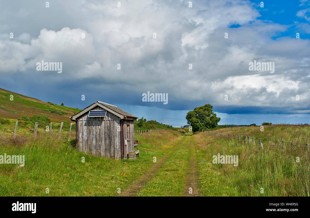DAVA WAY TRAIL MORAY SCOTLAND IN SUMMER THE FOOTPATH AND HALF WAY HUT ...