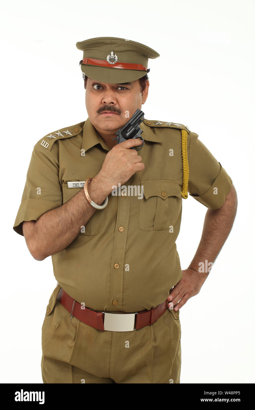 Indian police officer belt hi-res stock photography and images - Alamy
