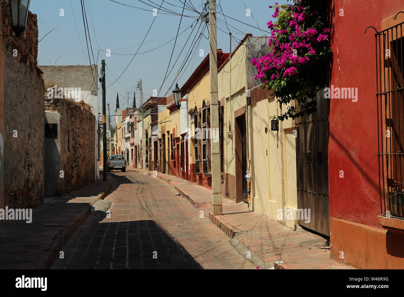 Old street in Santiago de Queretaro, Mexico Stock Photo - Alamy