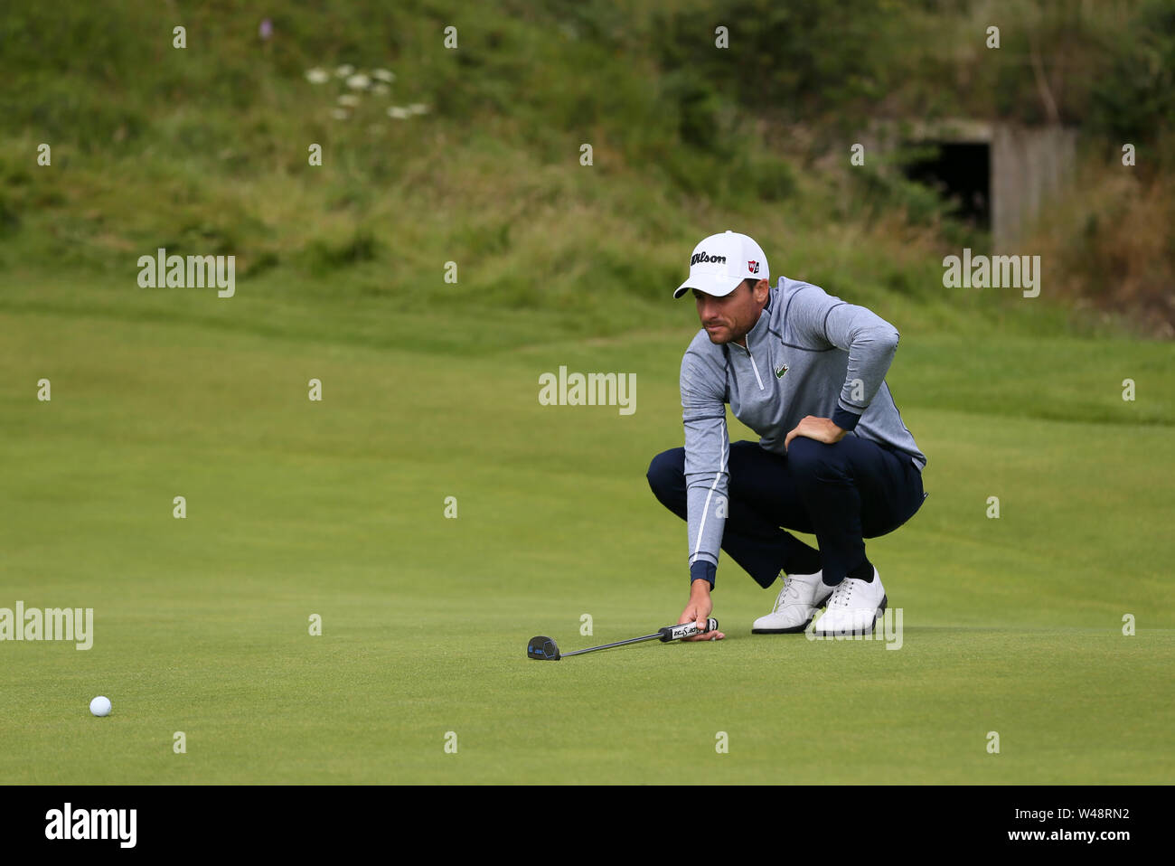 France's Benjamin Hebert on the 4th during day four of The Open ...