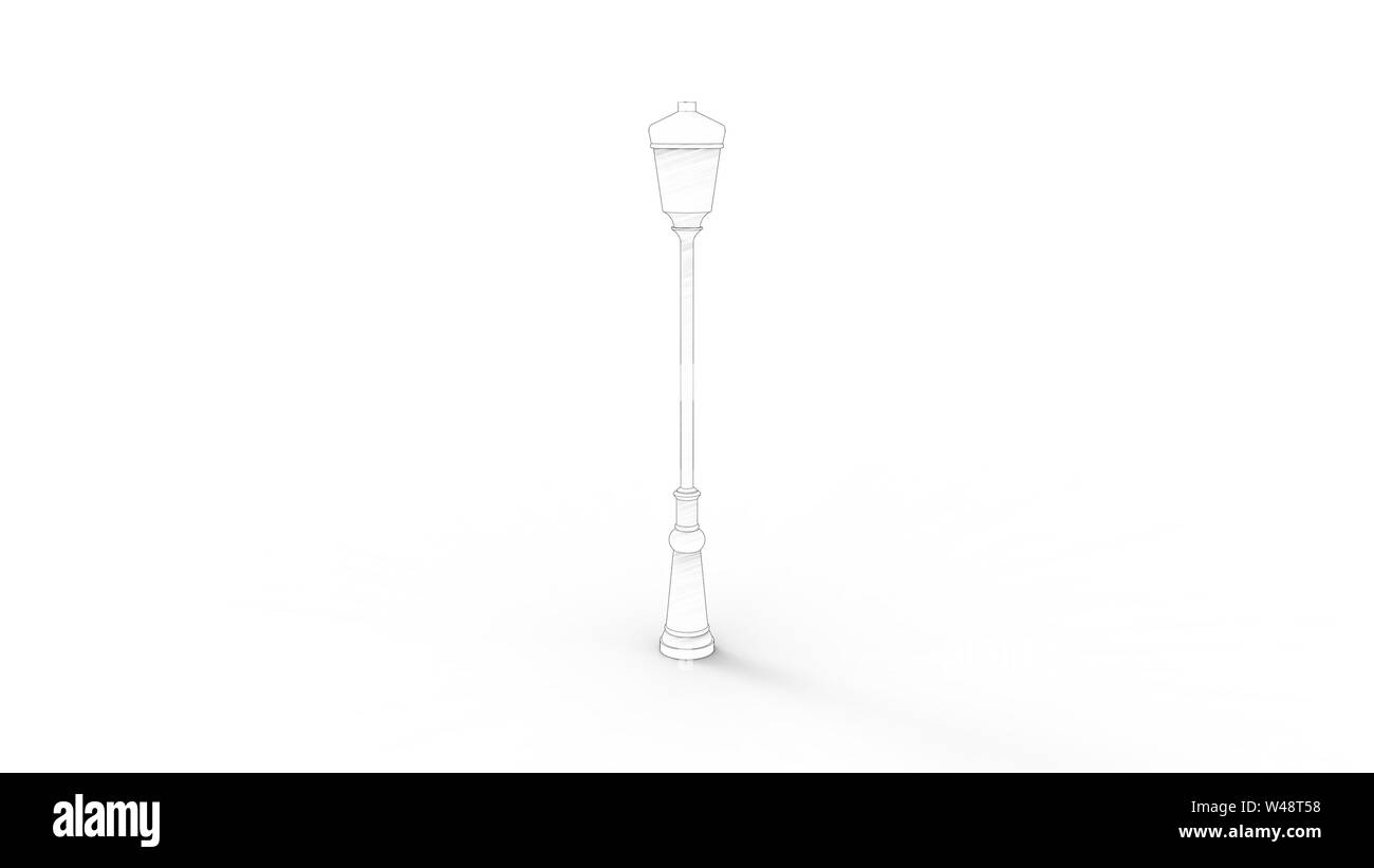 3d rendering of a classic street lamppost isolated in white studio ...