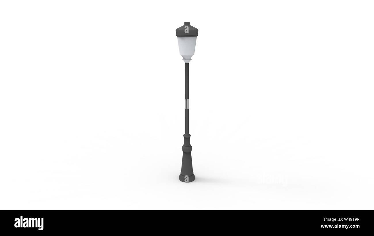 3d rendering of a classic street lamppost isolated in white studio ...