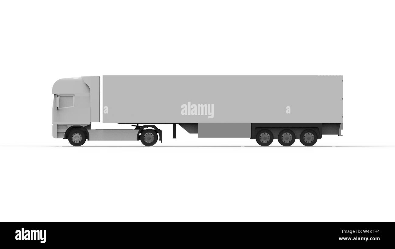 3d rendering of a transportation cargo truck isolated in white ...