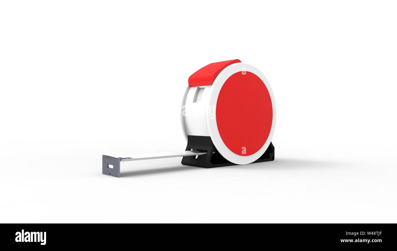 3d rendering of a measuring tape isolated in white studio background ...
