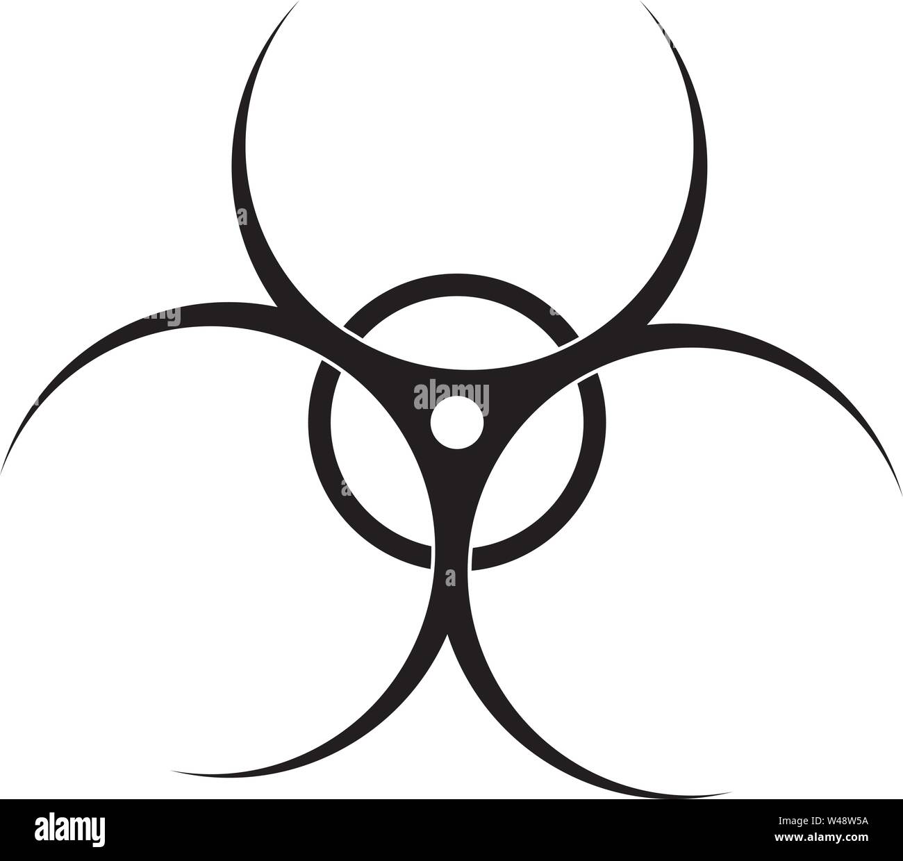 Vector illustration of black biohazard warning sign on white background ...
