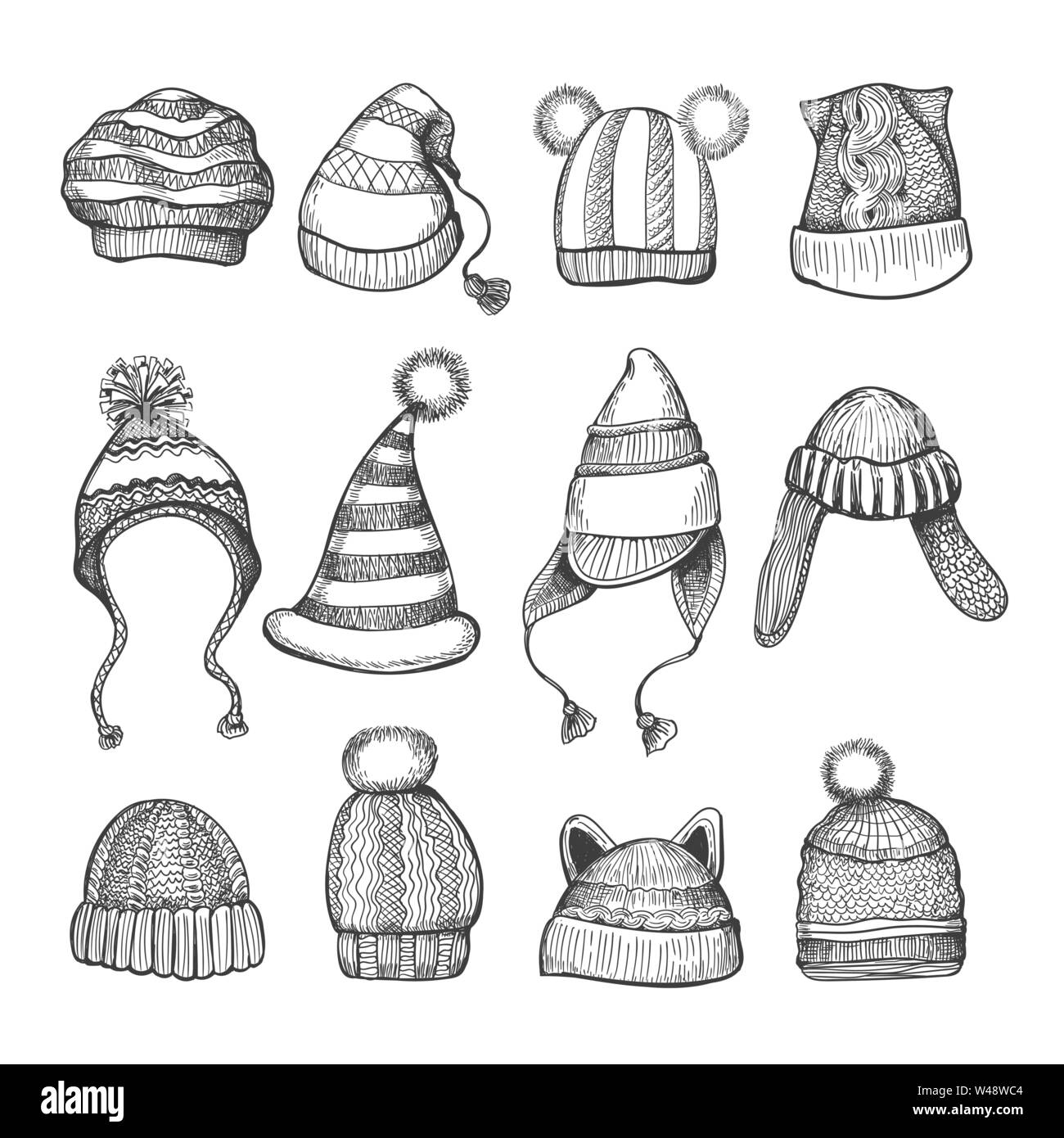 Set doodle style sale Black and White Stock Photos & Images - Alamy