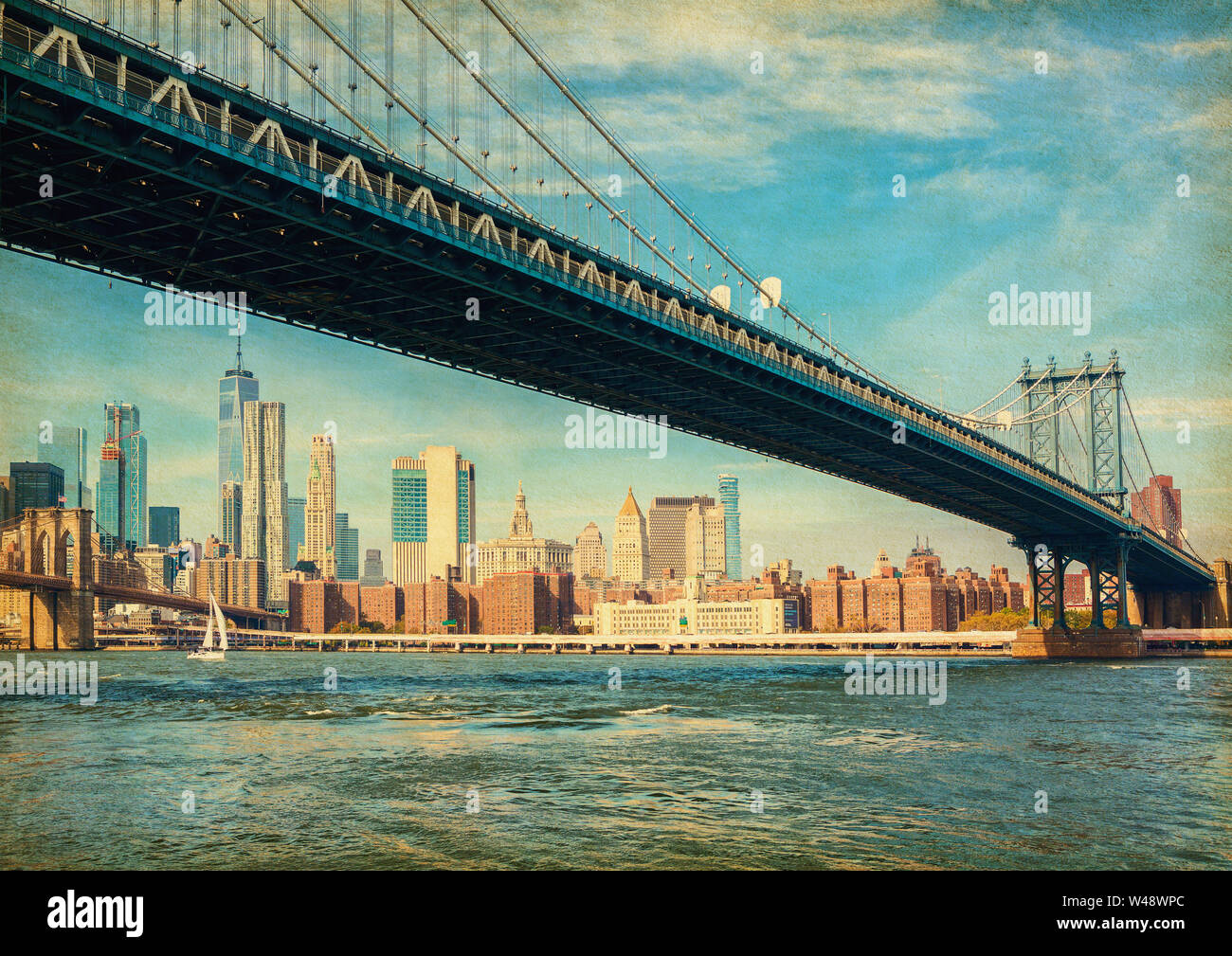 Vintage photo of new york city skyline hi-res stock photography and ...