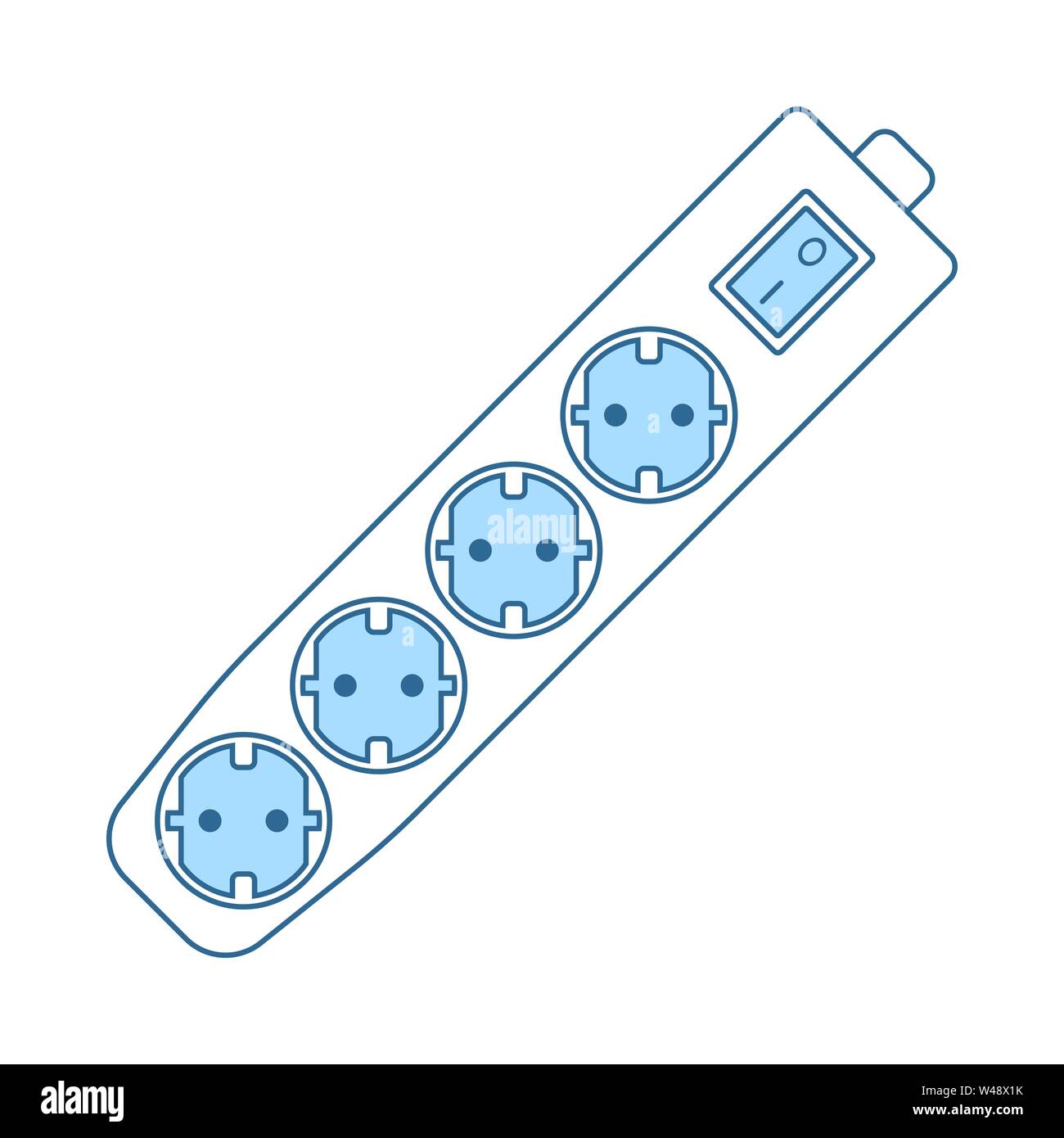 Electric Extension Icon. Thin Line With Blue Fill Design. Vector ...