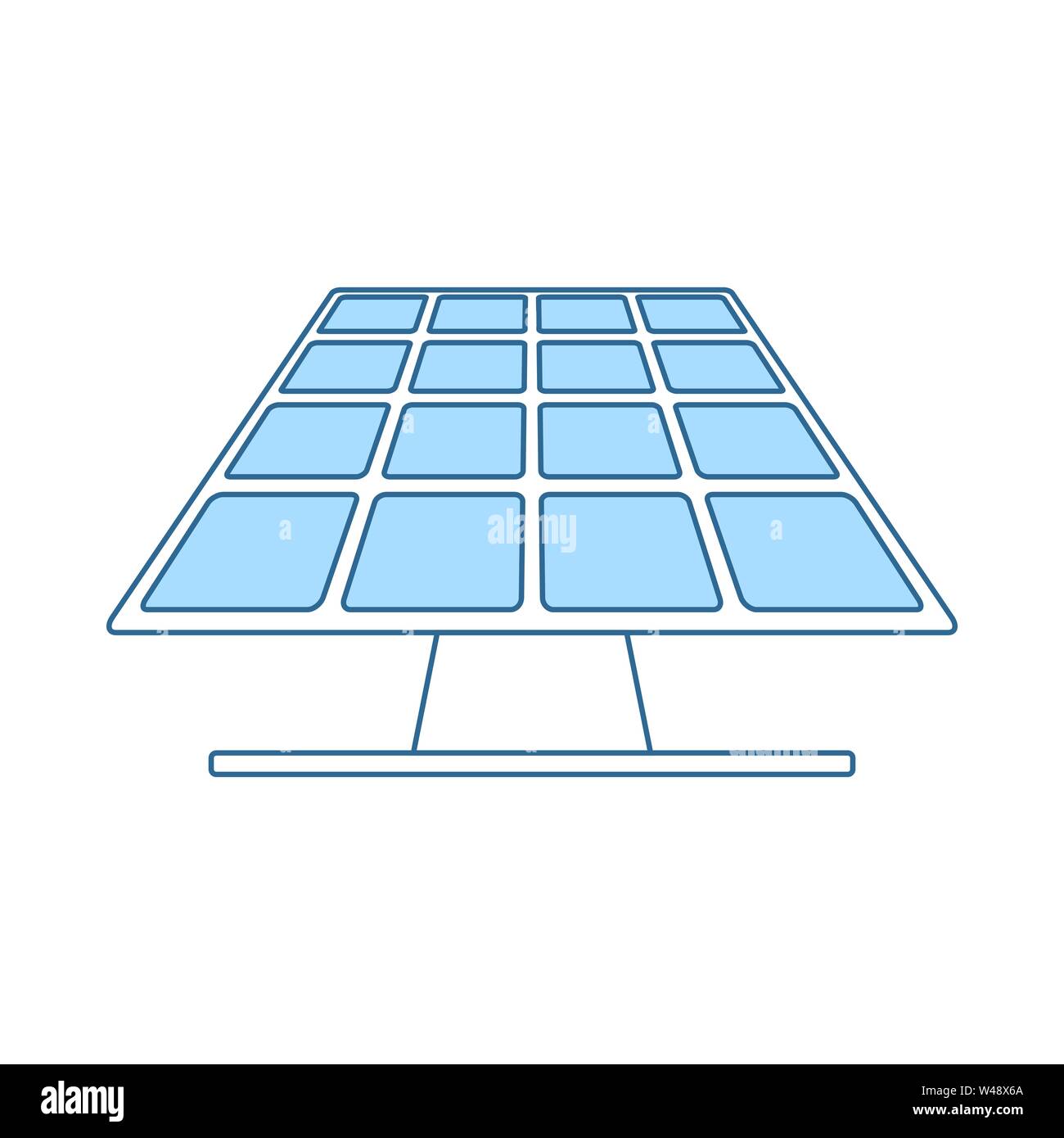 Solar Energy Panel Icon. Thin Line With Blue Fill Design. Vector ...