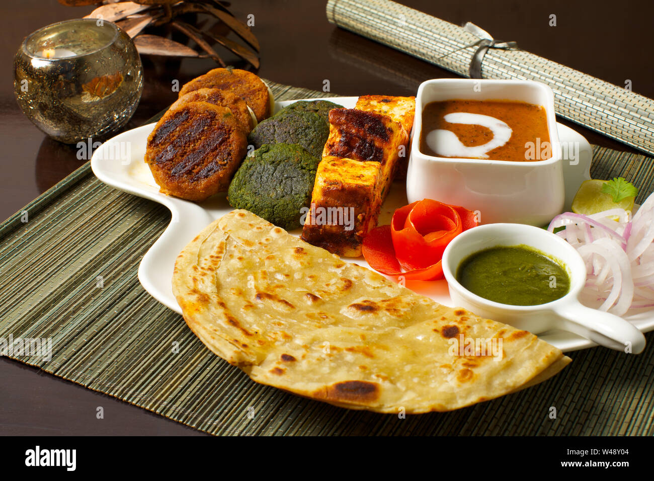 Indian main course platter hi-res stock photography and images - Alamy