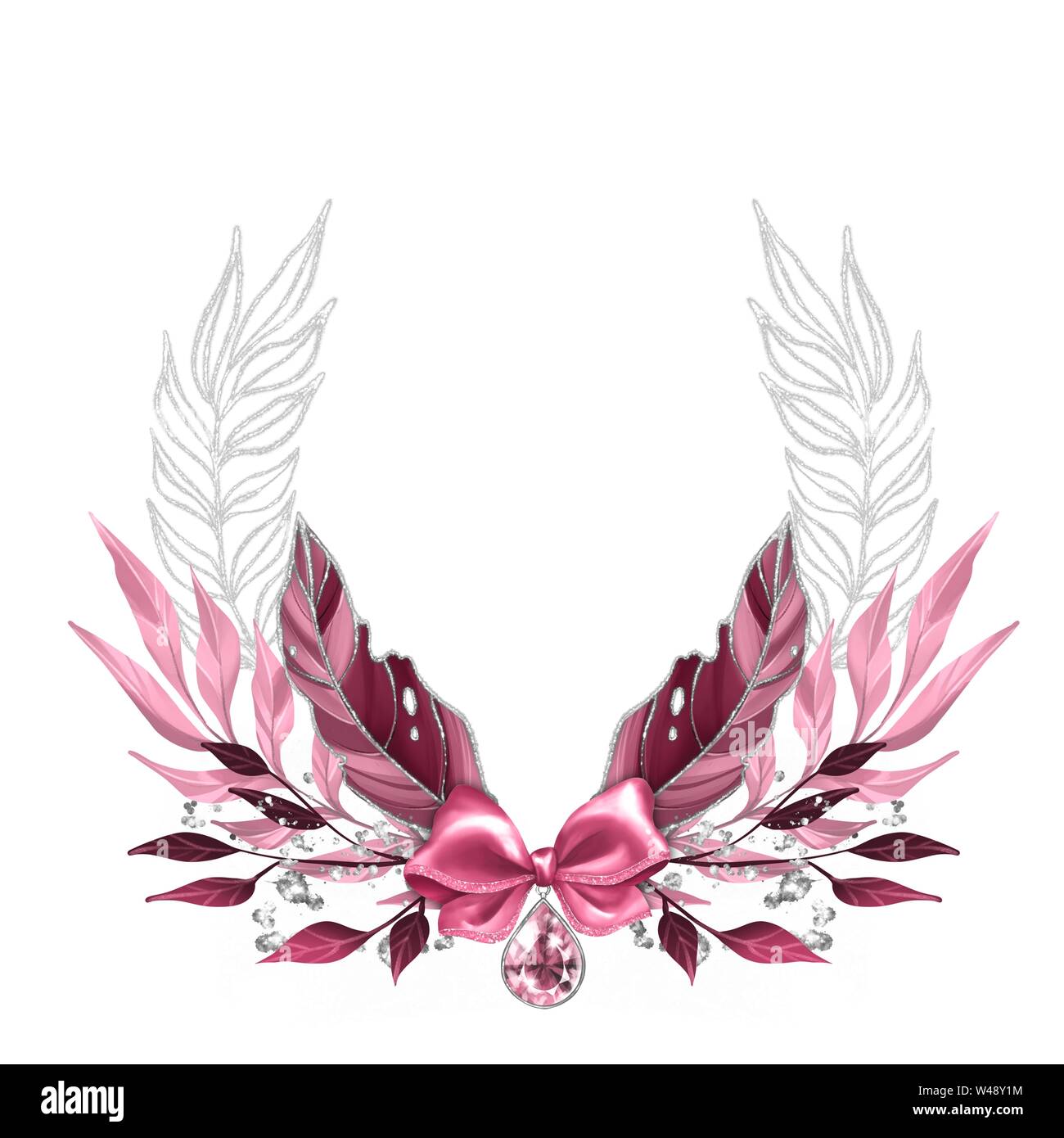 Vintage royal laurel wreath with bow Stock Photo - Alamy