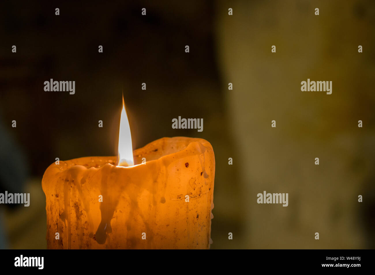 Candle light, used before the electric current spreads Stock Photo - Alamy