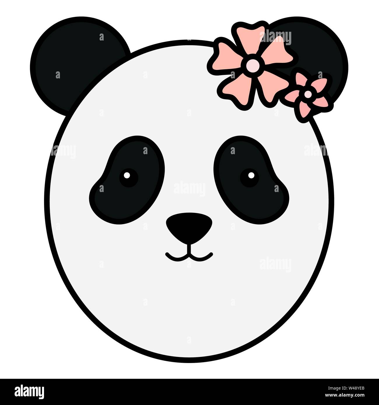 cute female bear panda childish character vector illustration design ...