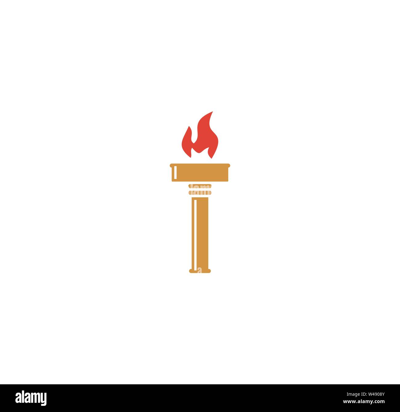 Torch icon on background for graphic and web design. Simple ...
