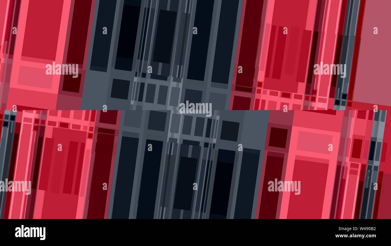 modern sci-fi architecture illustration. moderate red, very dark blue ...