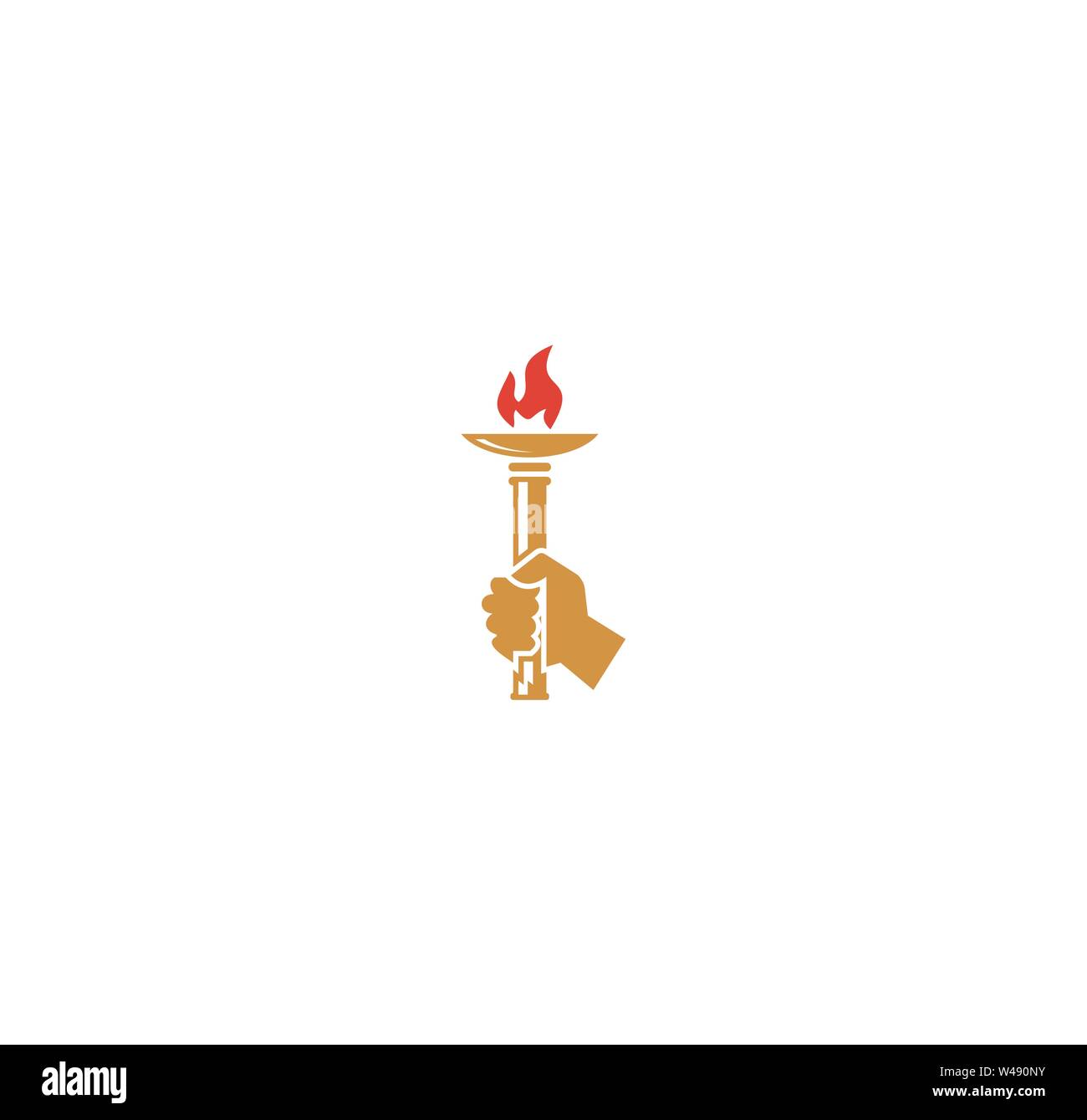 Torch icon on background for graphic and web design. Simple ...