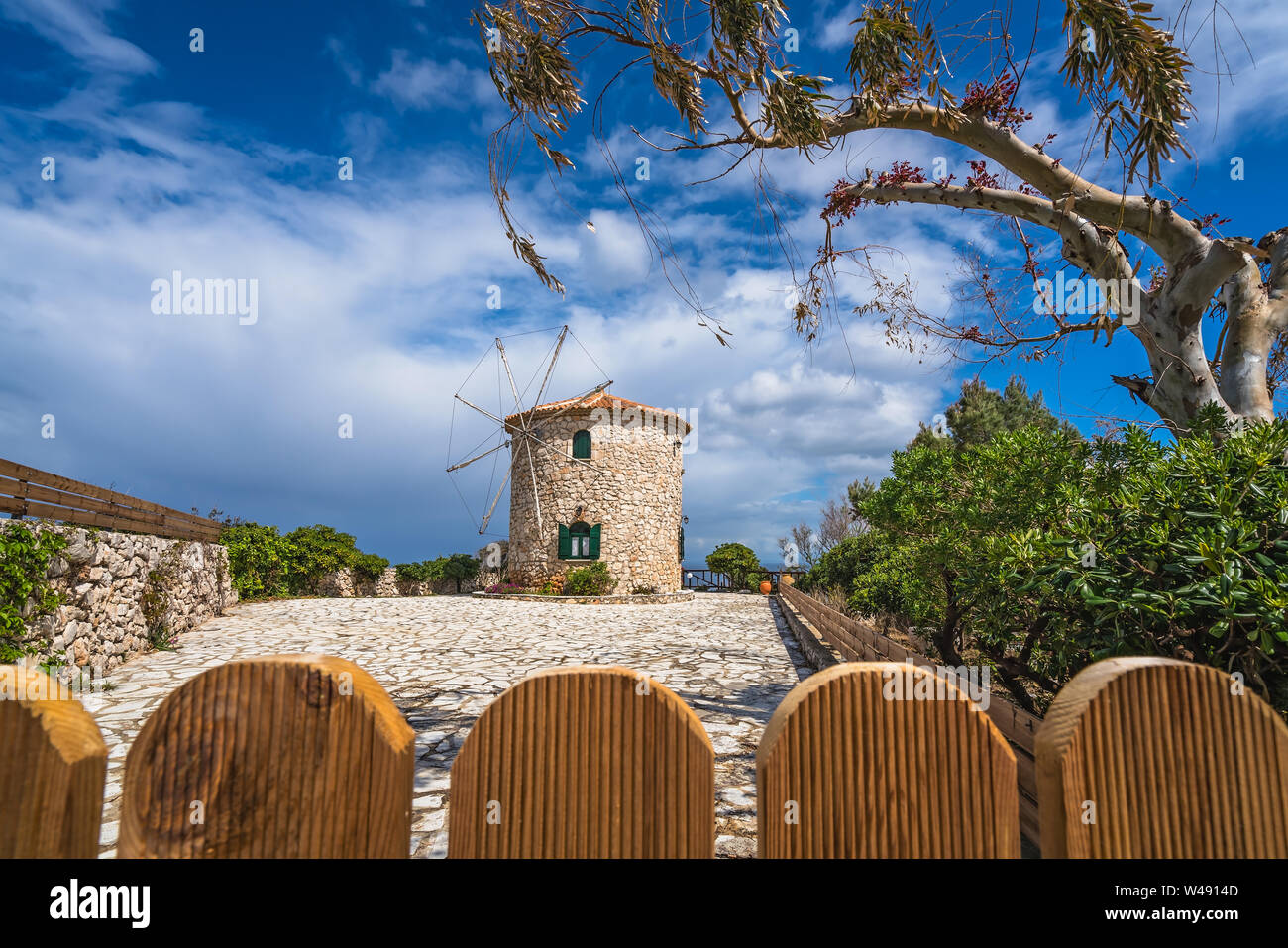 Old windmill in Skinari Cape, Zakynthos island, Greece Stock Photo - Alamy