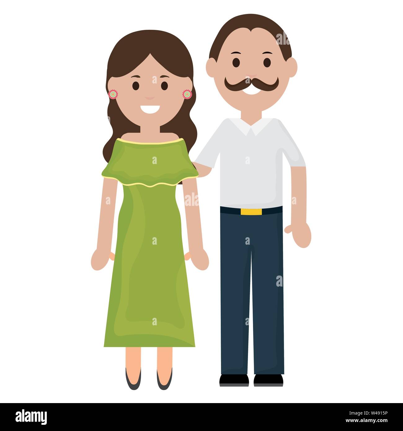 traditional mexicans couple characters vector illustration design Stock ...