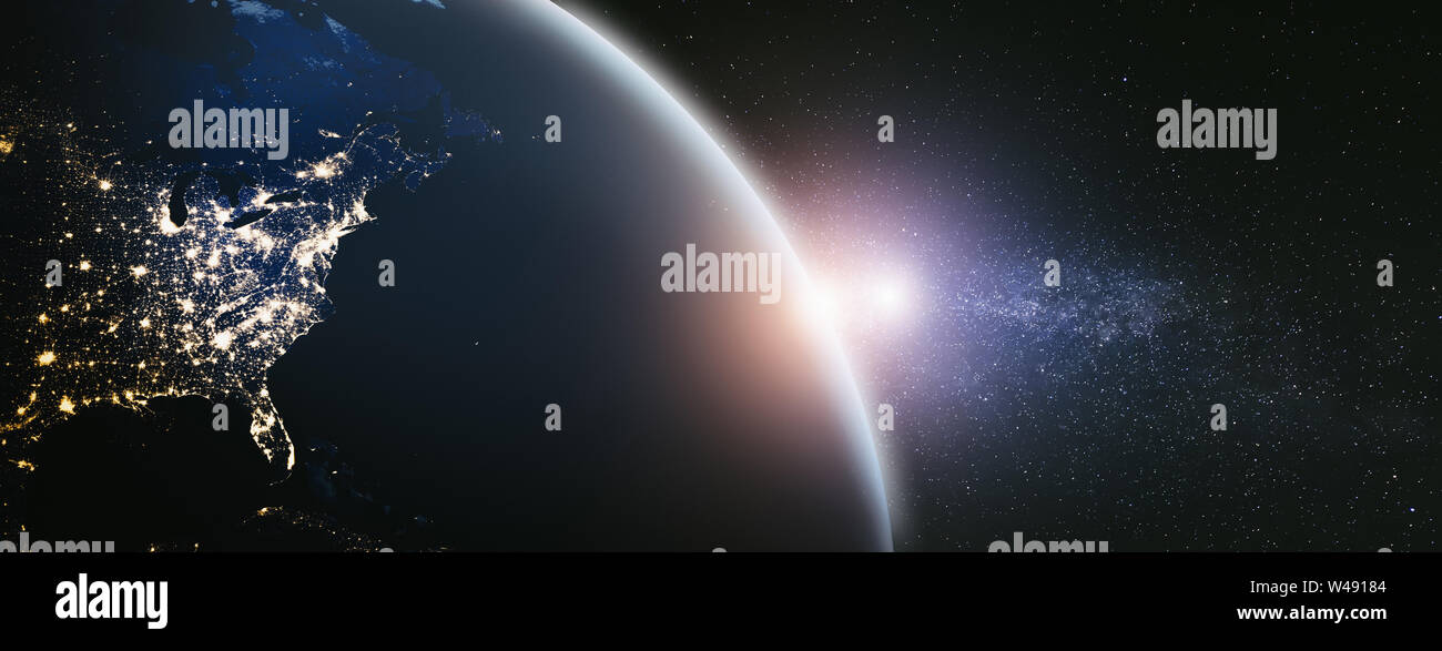 USA panorama from space Stock Photo - Alamy