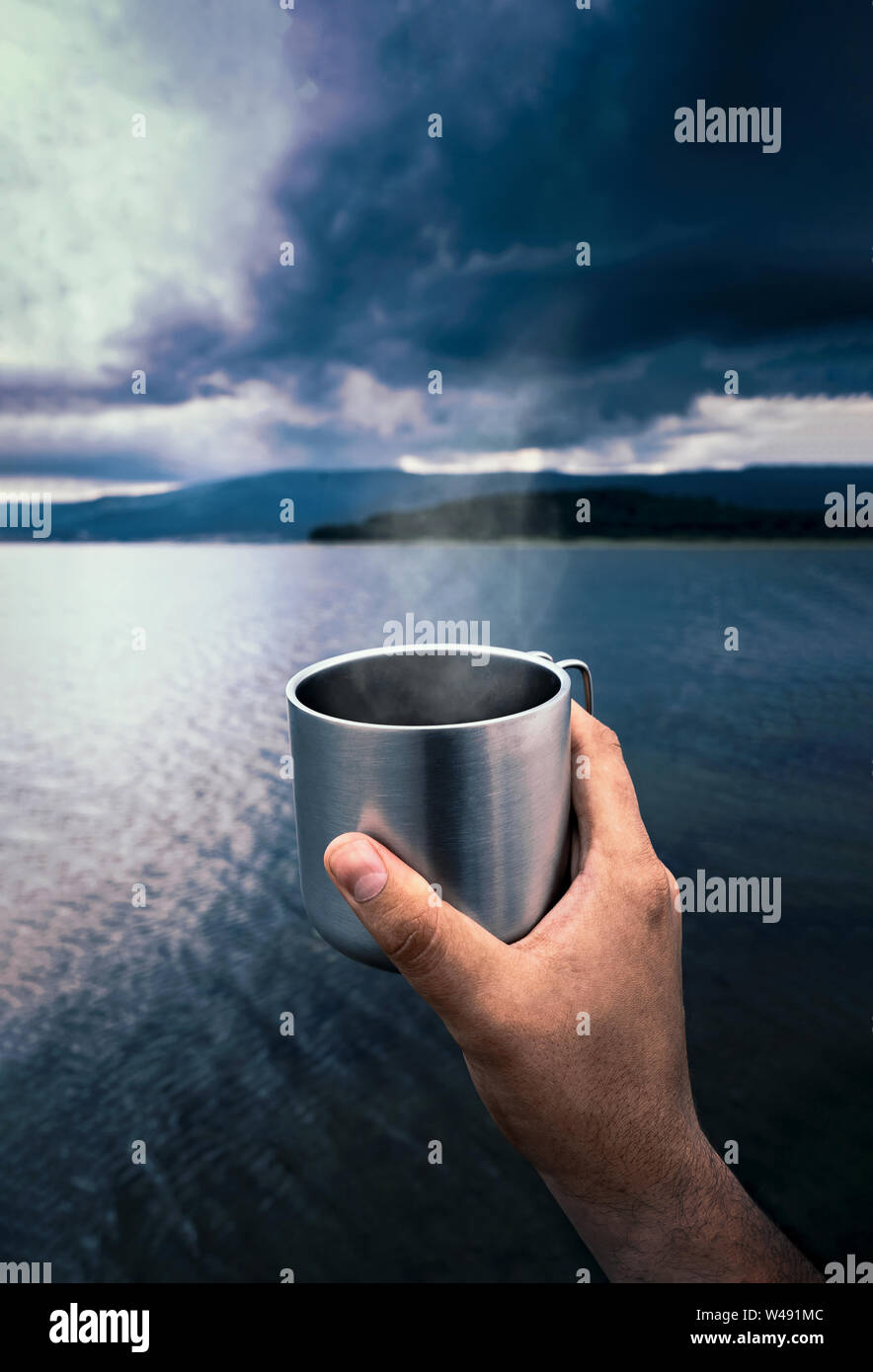 Cup of tea in the wild Stock Photo - Alamy