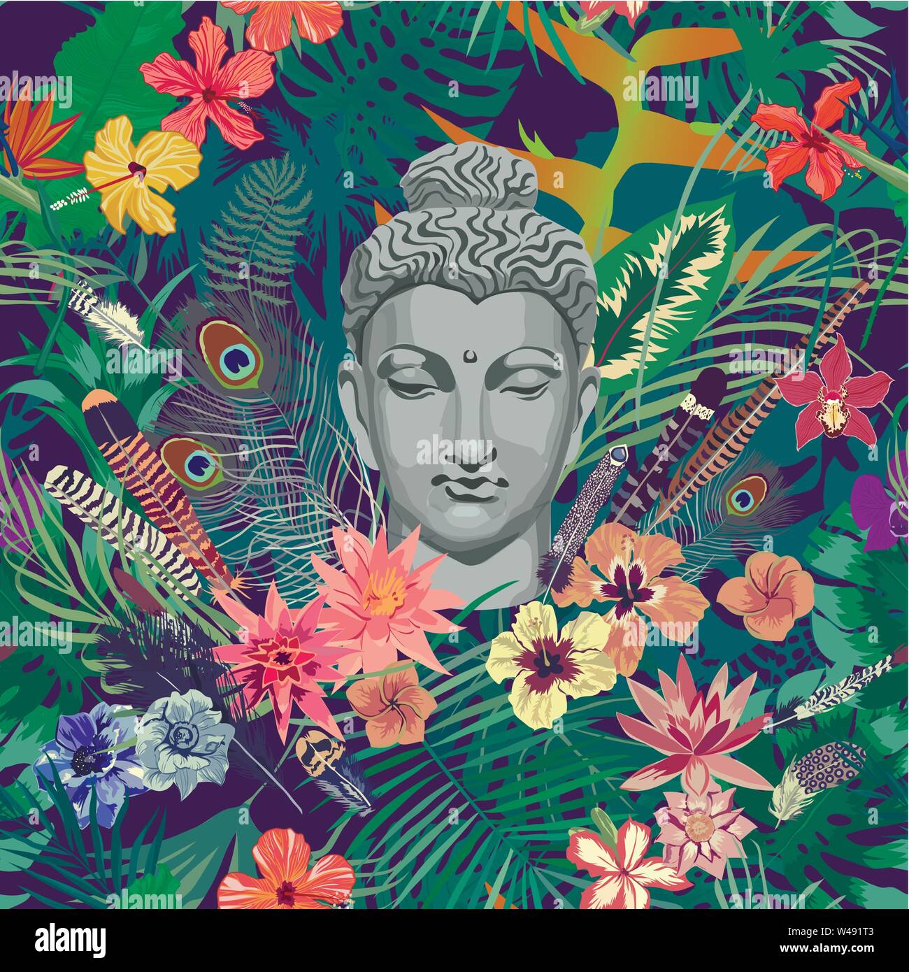 Buddha lotus leaf Stock Vector Images - Alamy