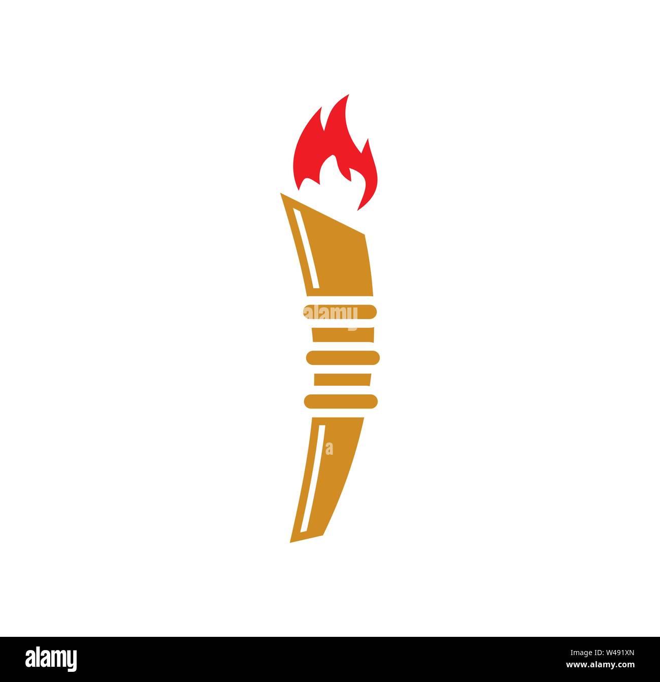 Torch icon on background for graphic and web design. Simple ...