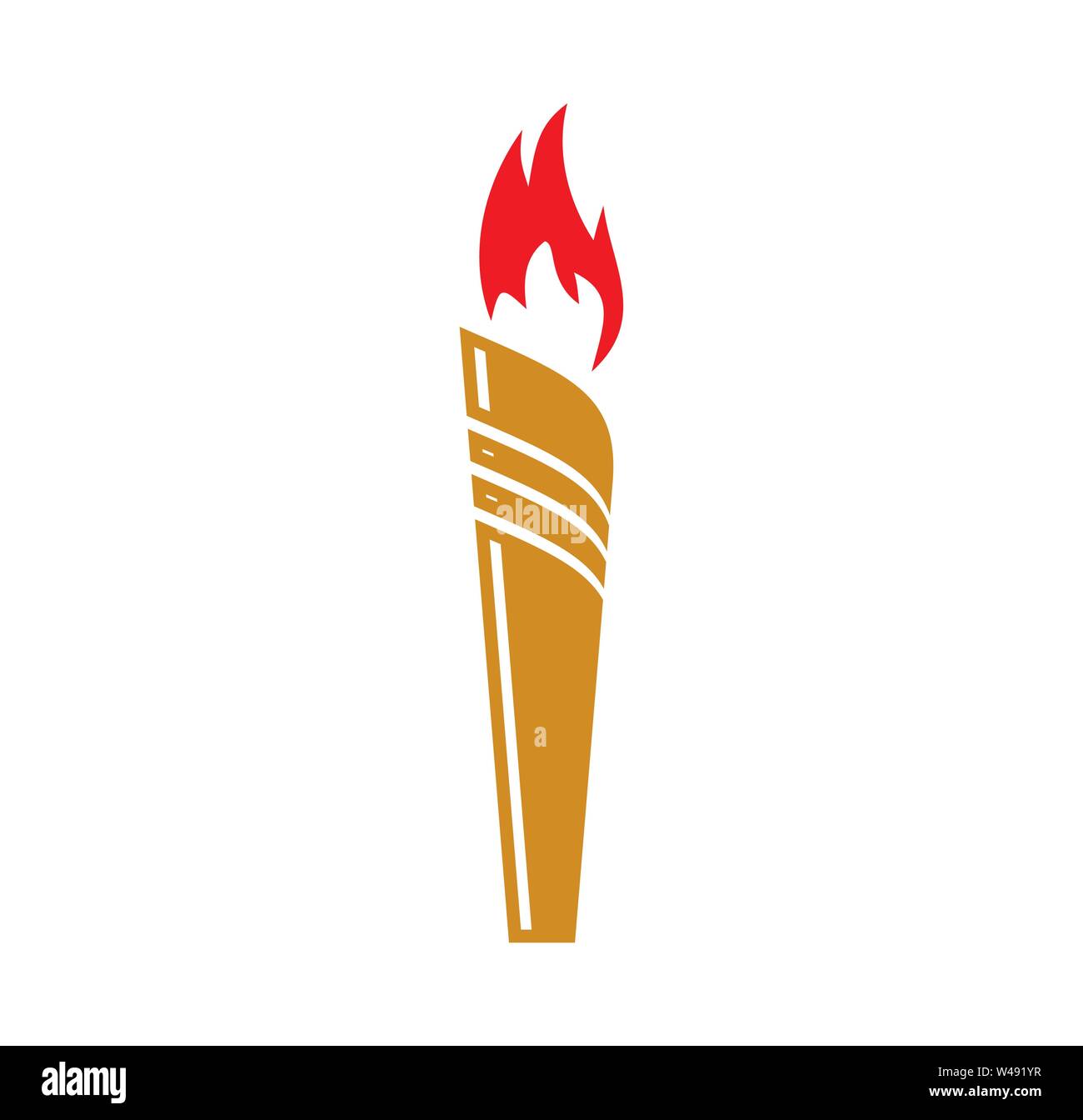 Torch icon on background for graphic and web design. Simple ...