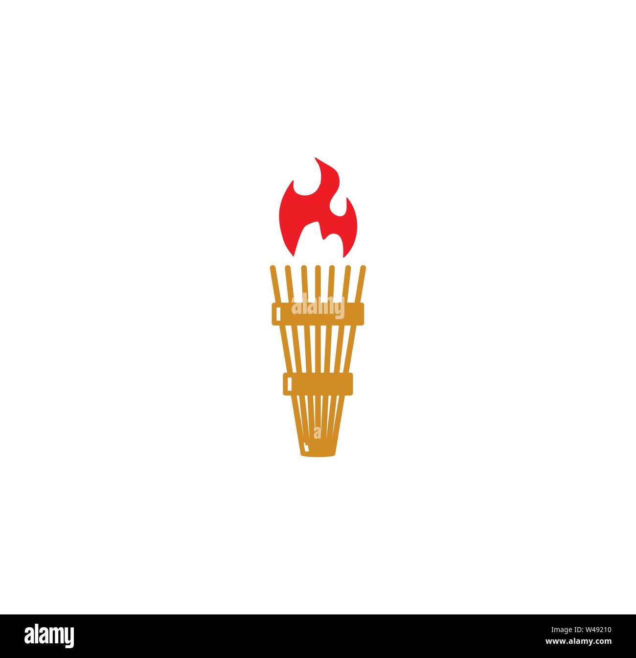 Torch icon on background for graphic and web design. Simple ...