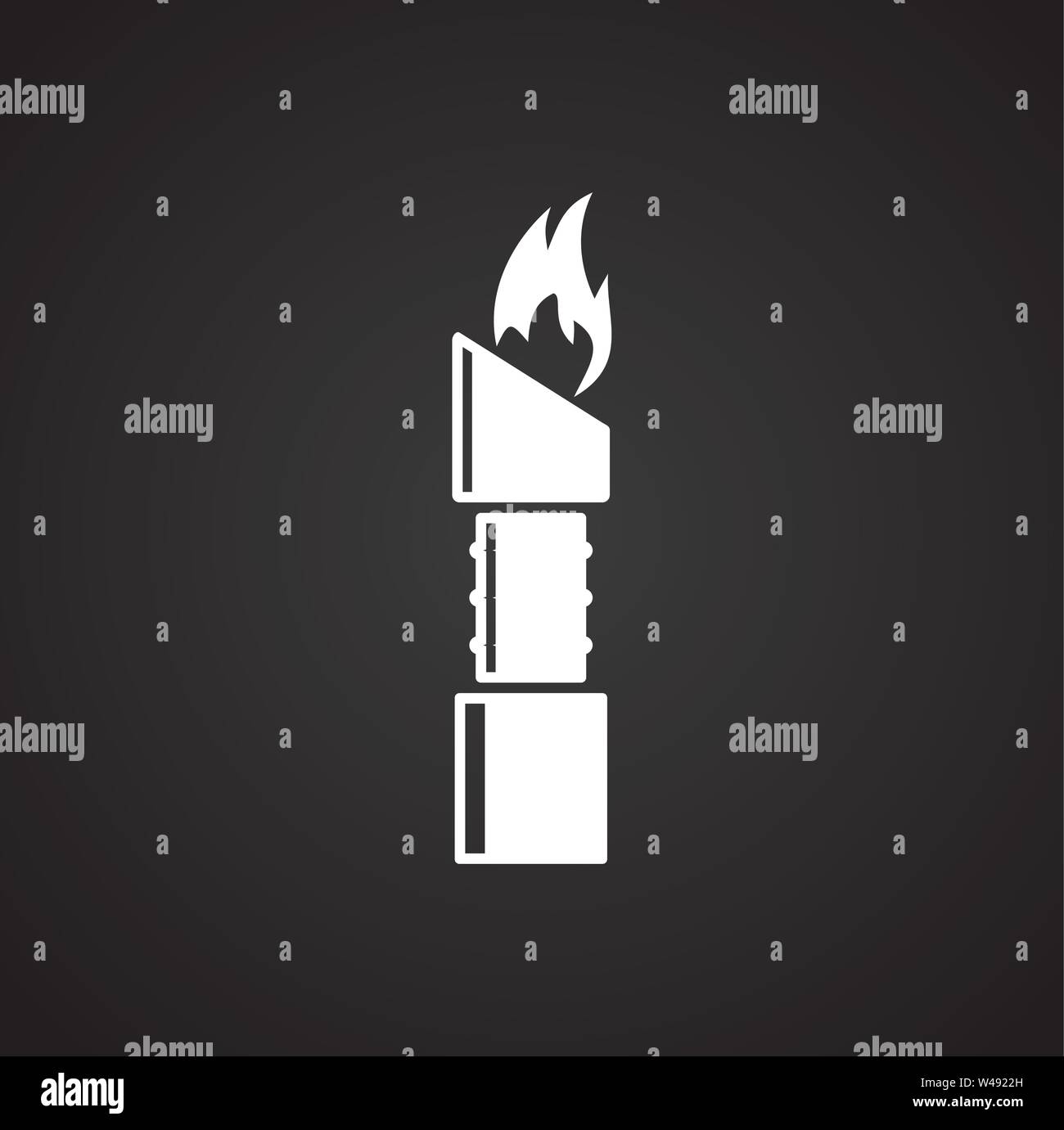 Torch icon on background for graphic and web design. Simple ...
