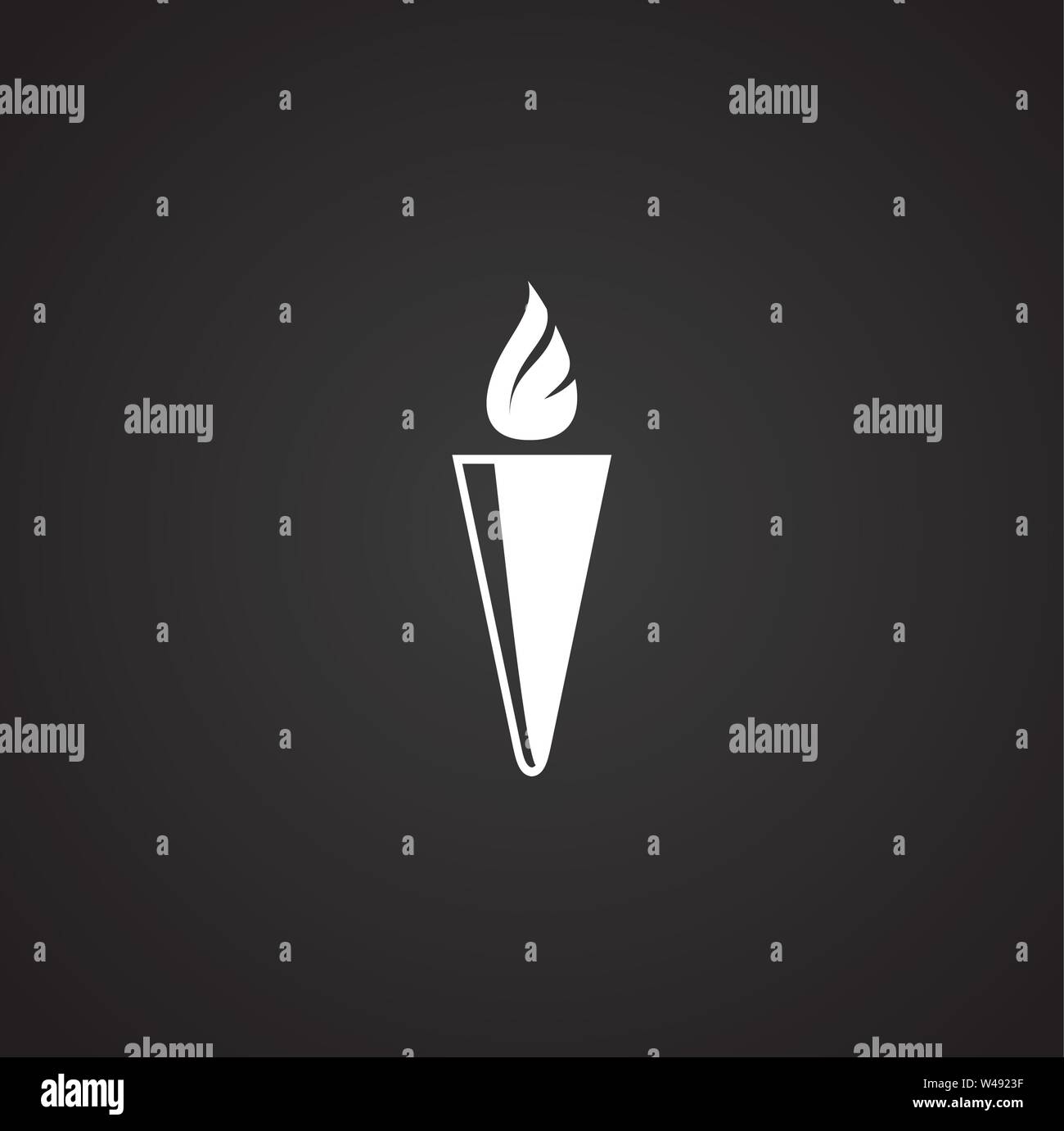 Torch icon on background for graphic and web design. Simple ...