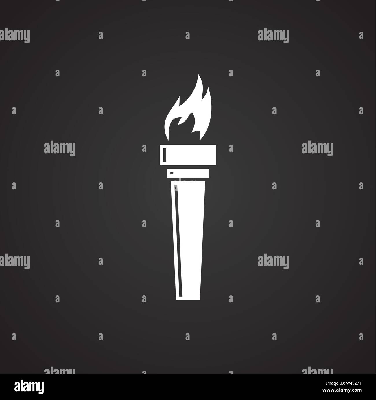Torch icon on background for graphic and web design. Simple ...