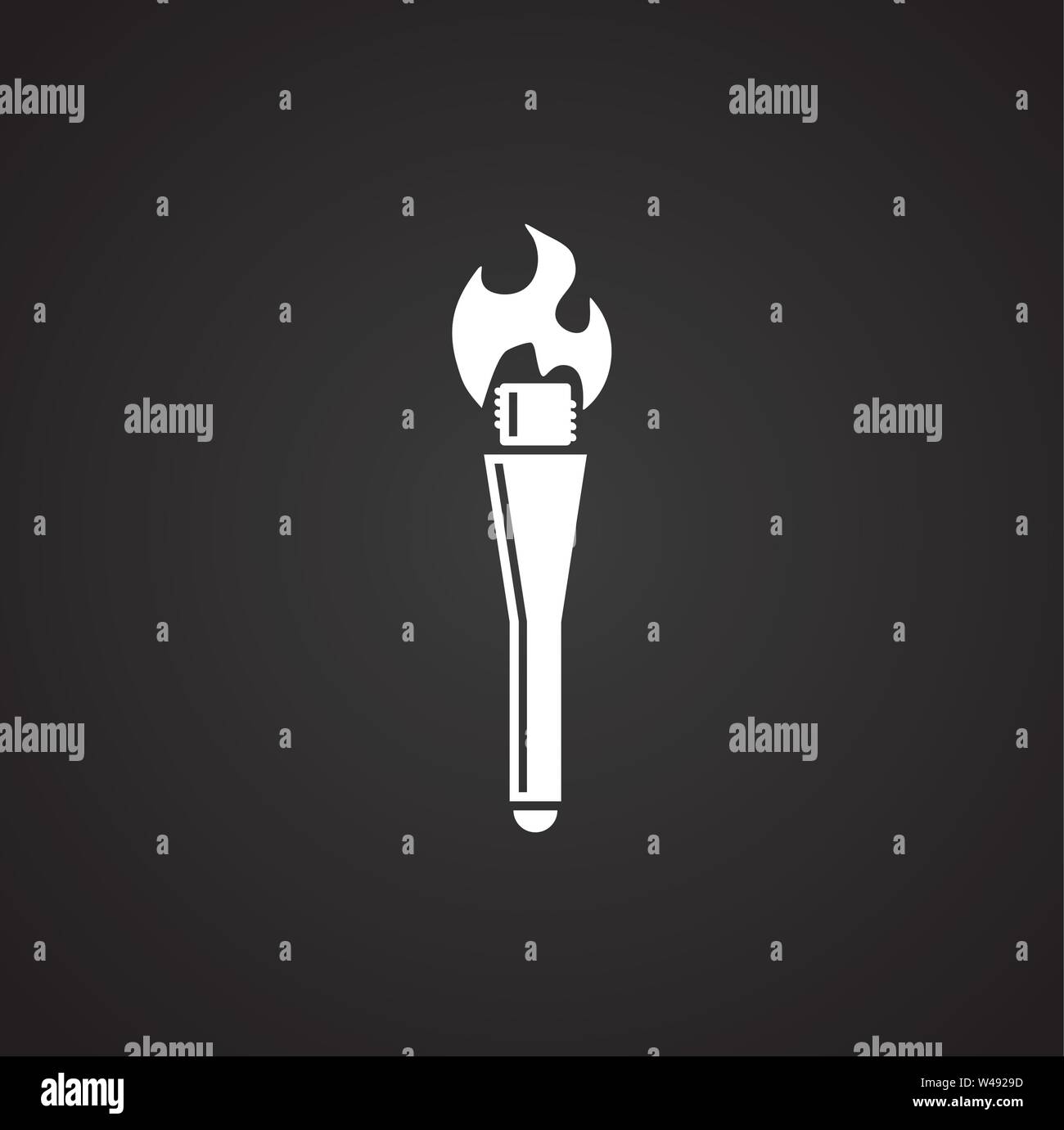 Torch icon on background for graphic and web design. Simple ...