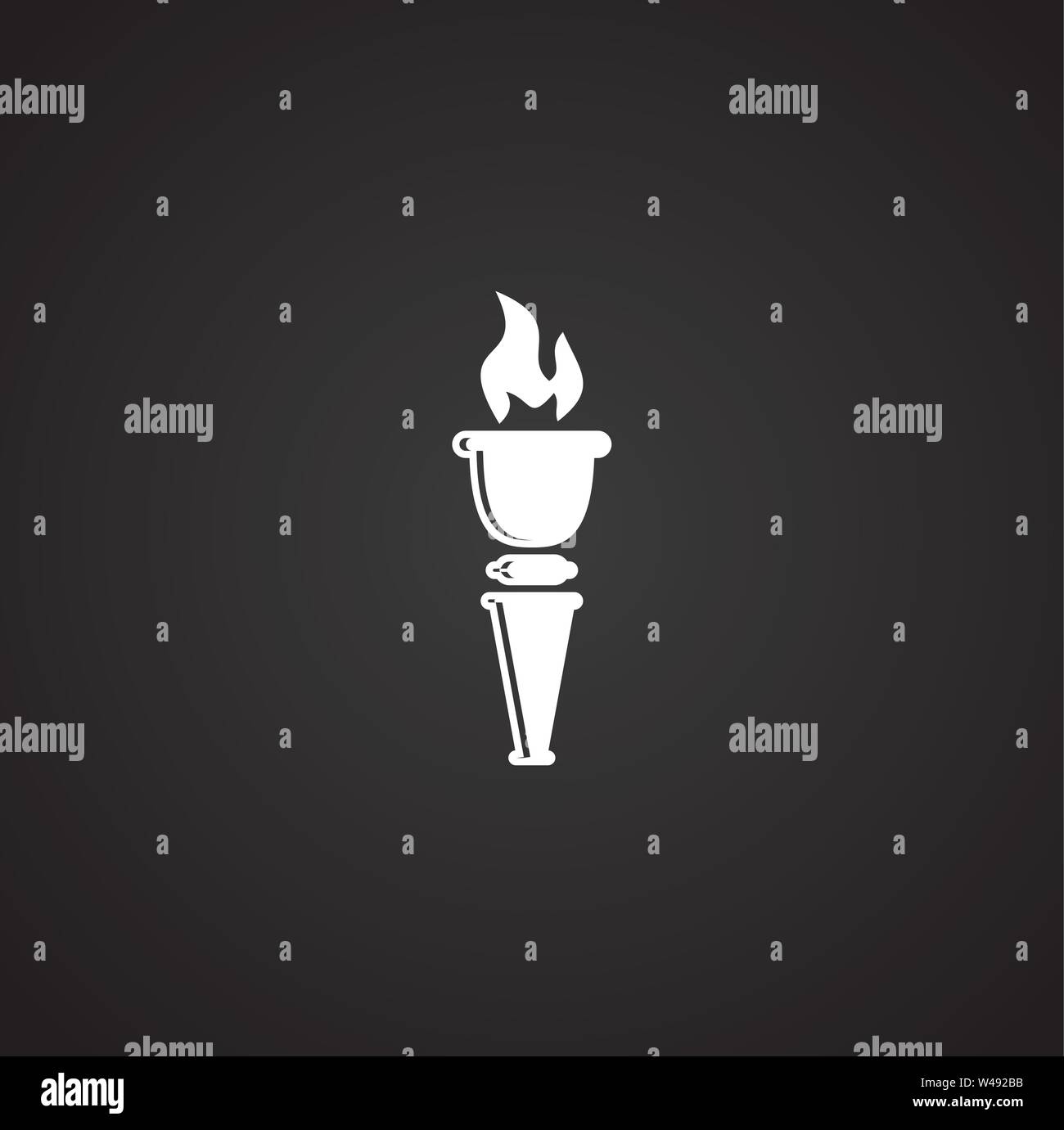 Torch icon on background for graphic and web design. Simple ...