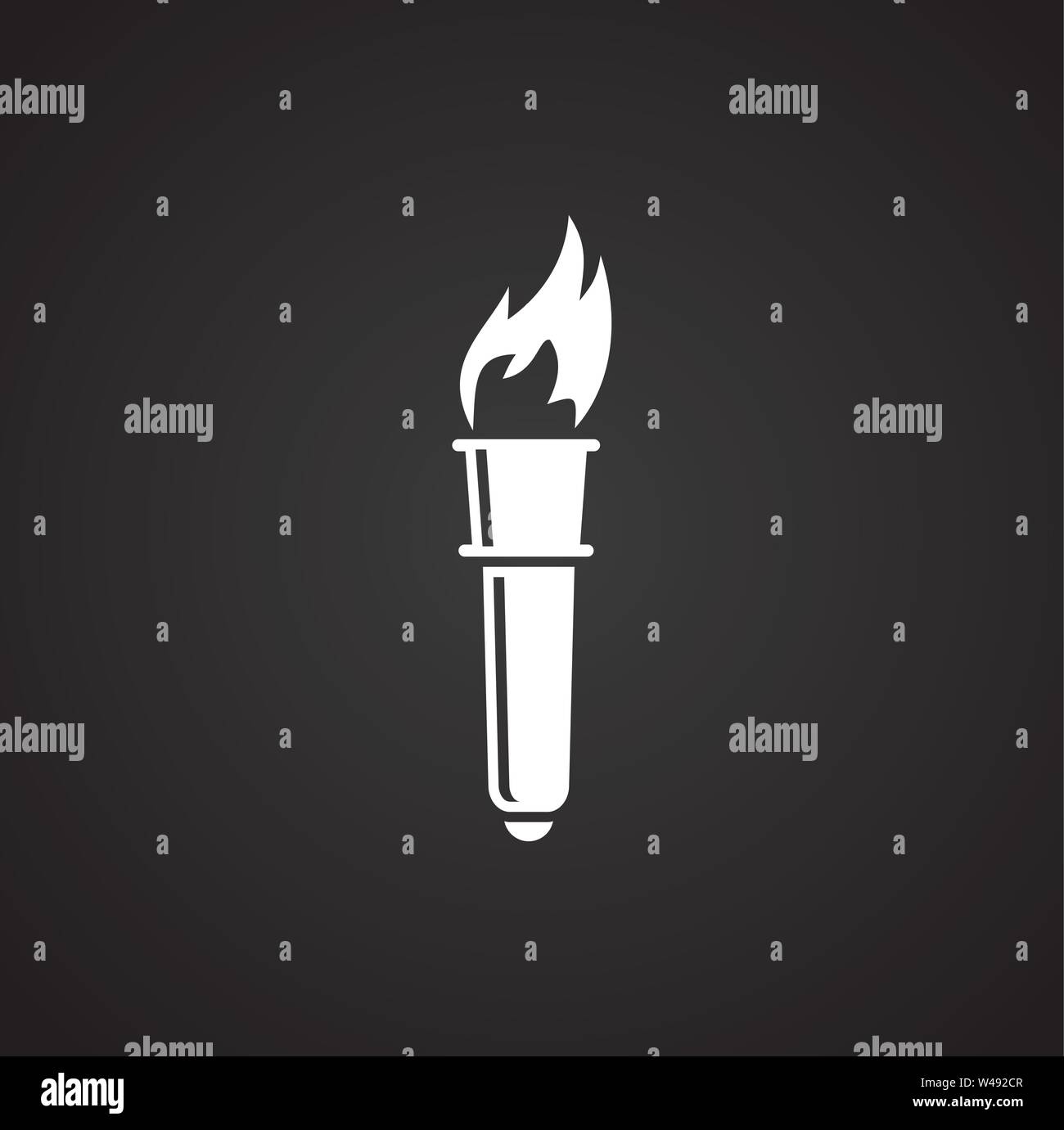 Torch icon on background for graphic and web design. Simple ...