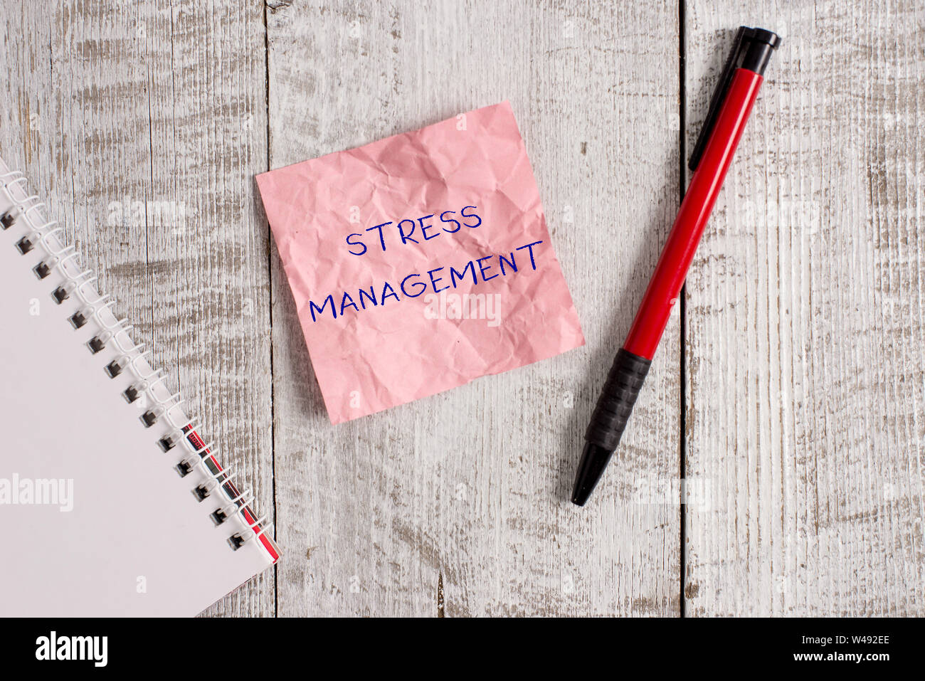 Writing note showing Stress Management. Business concept for method of ...