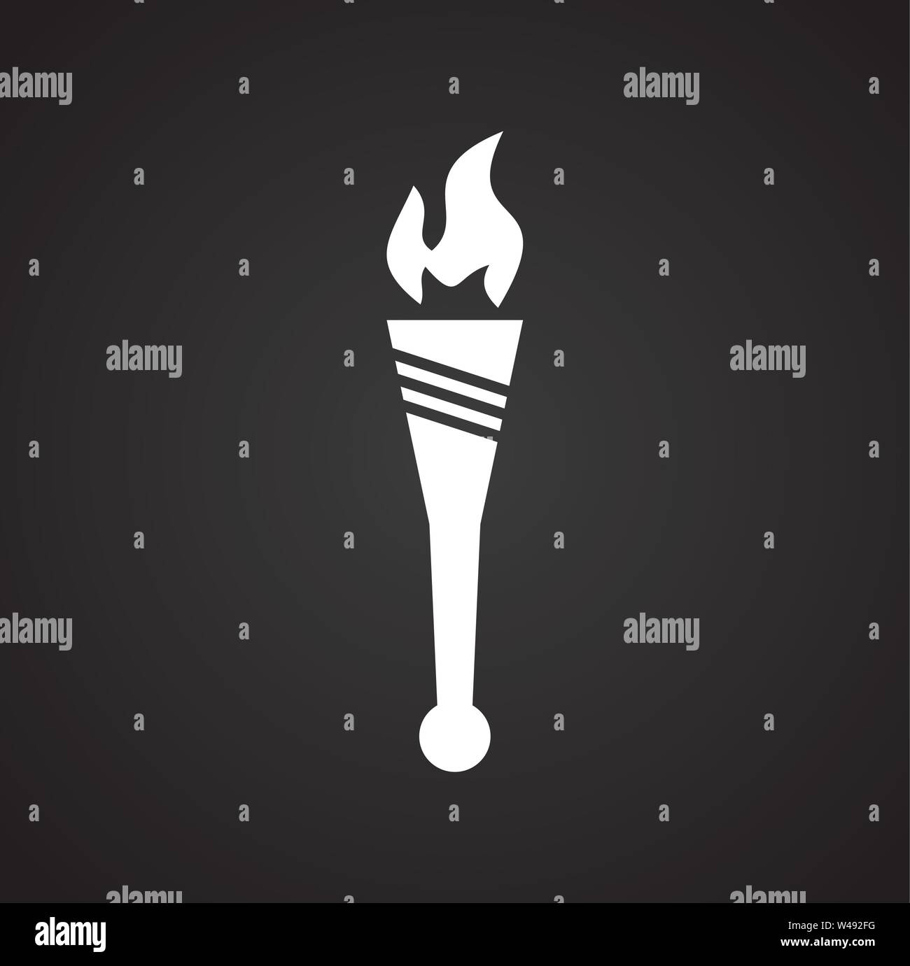 Torch icon on background for graphic and web design. Simple ...