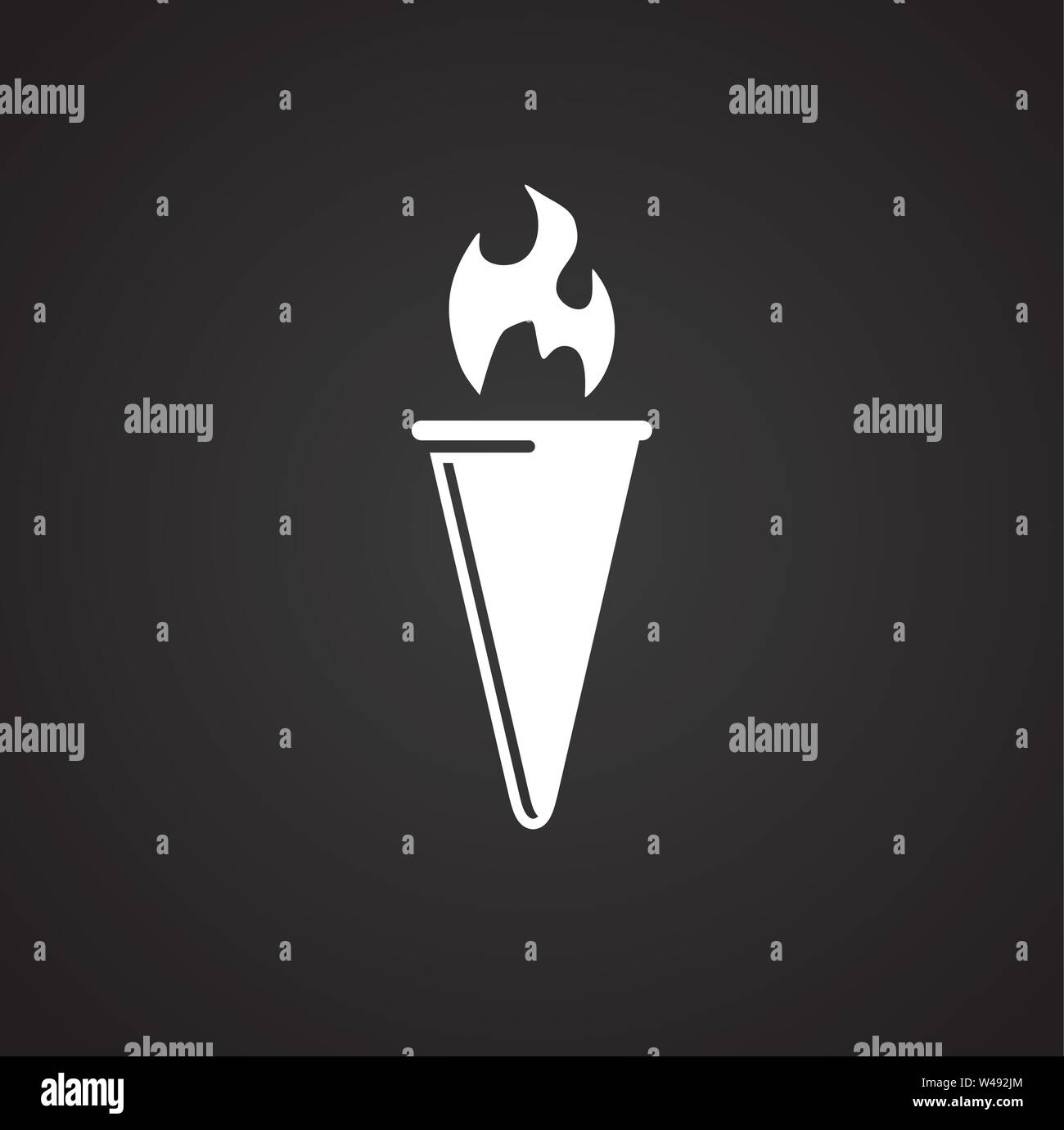 Torch icon on background for graphic and web design. Simple ...