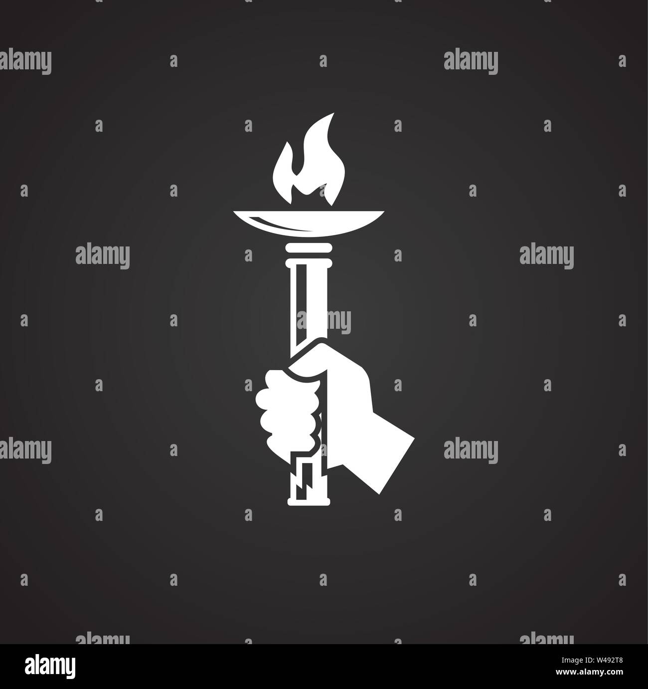 Torch icon on background for graphic and web design. Simple ...