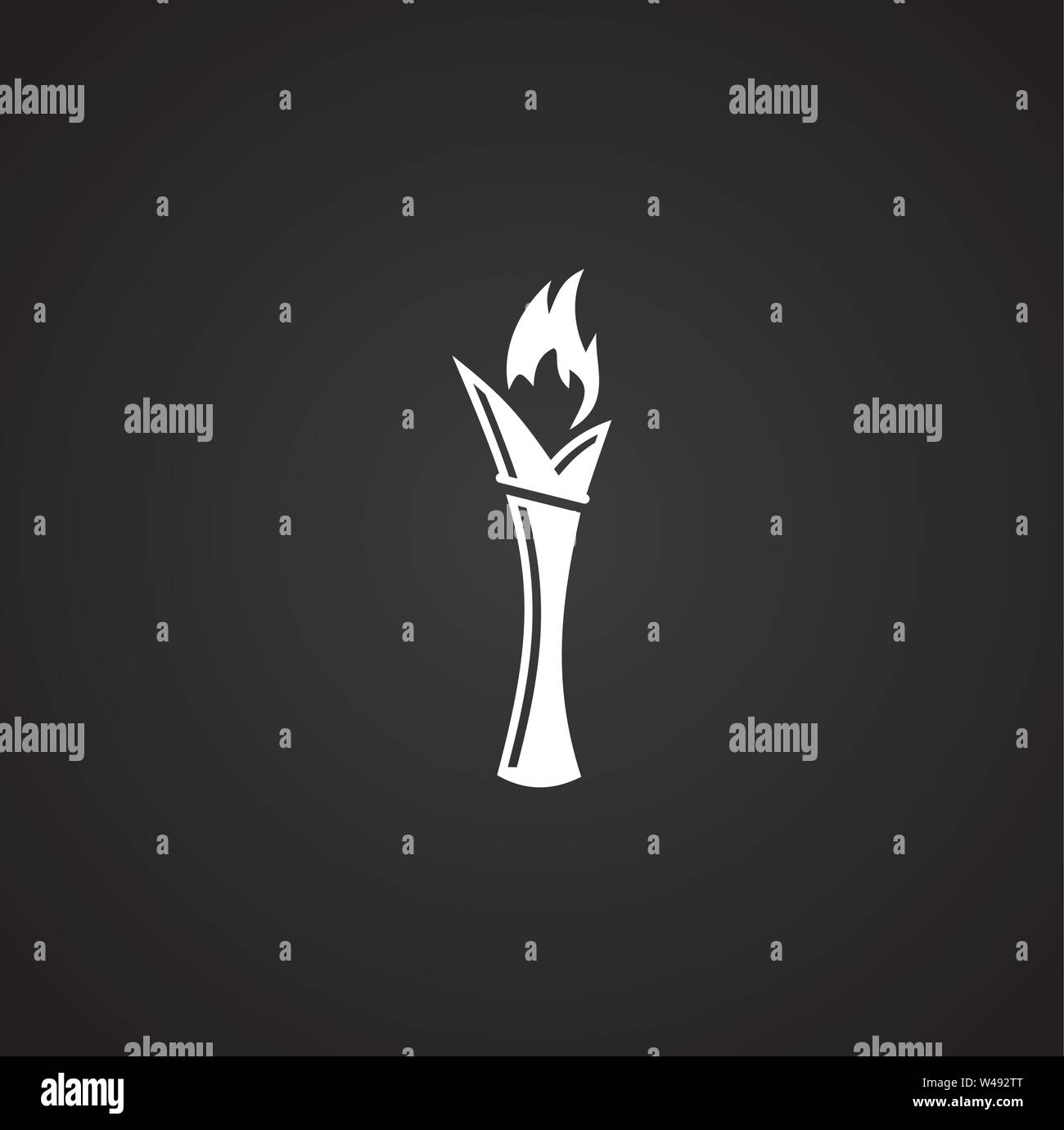 Torch icon on background for graphic and web design. Simple ...