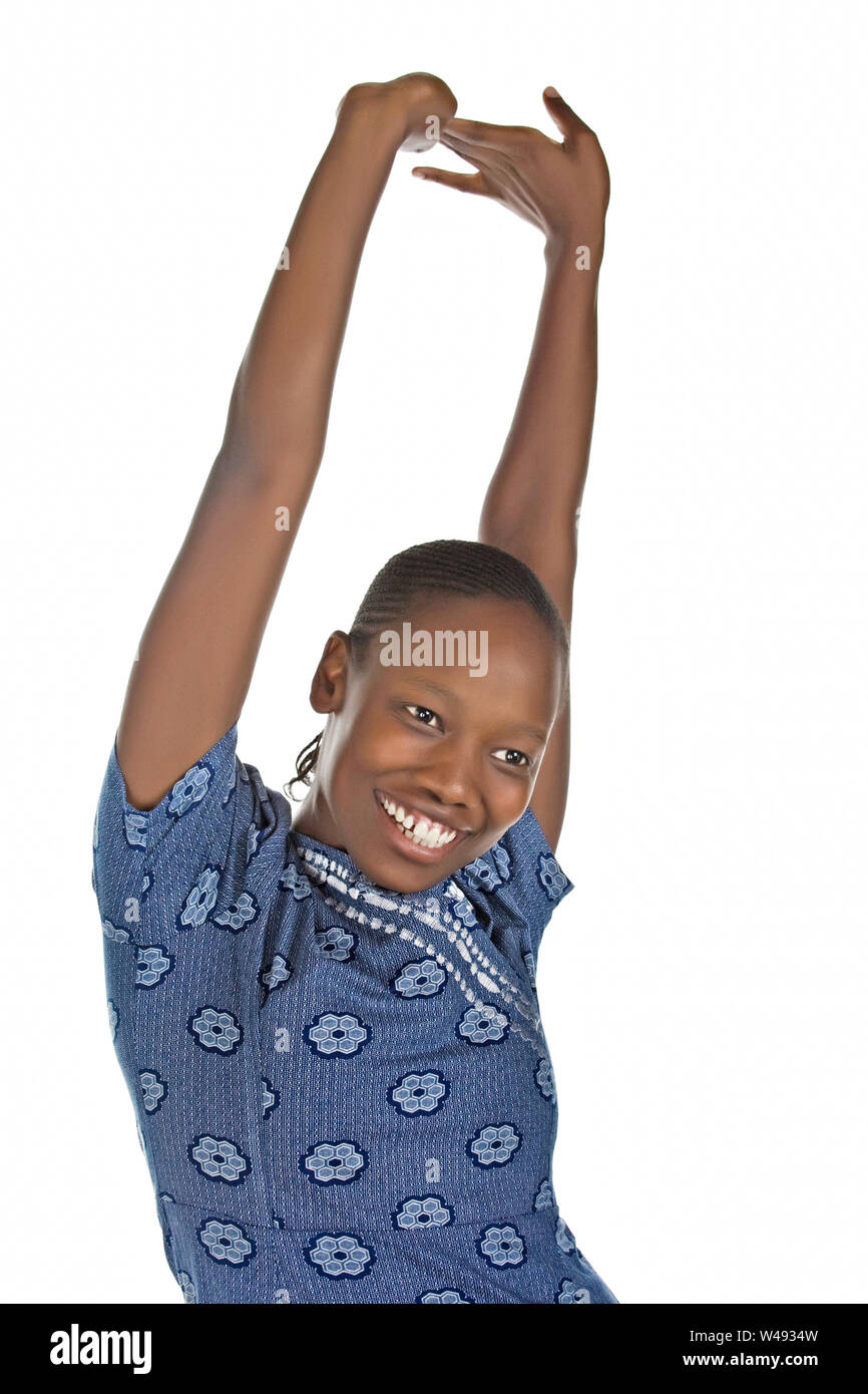 Young African woman traditional Botswana dress, dreadlocks hairstyle ...