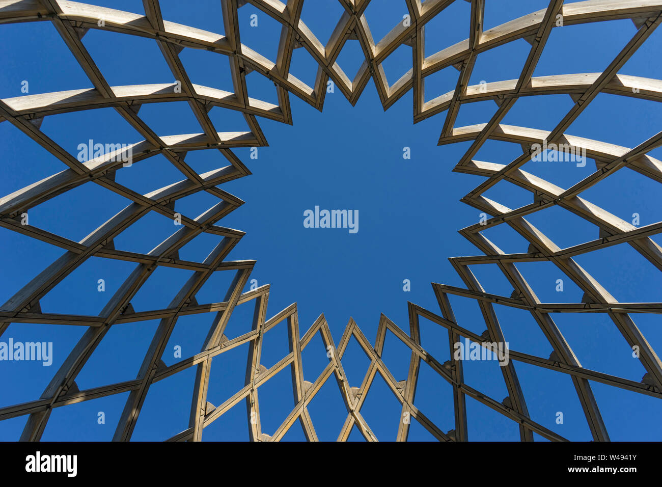 Wooden Structure in the Open Air, Public Park Stock Photo - Alamy