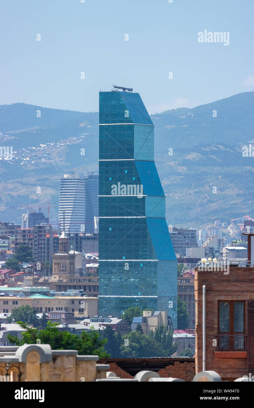 Skyscraper in the capotal of the republic of Georgia, Tbilisi. Travel ...