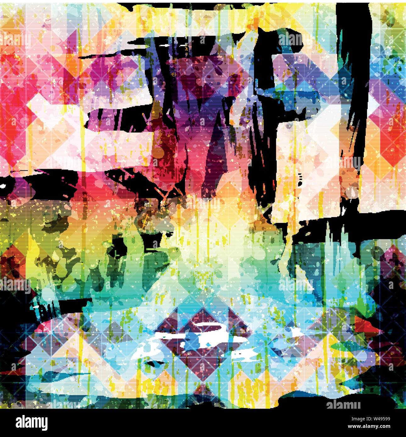 geometric abstract color pattern in graffiti style. Quality vector ...