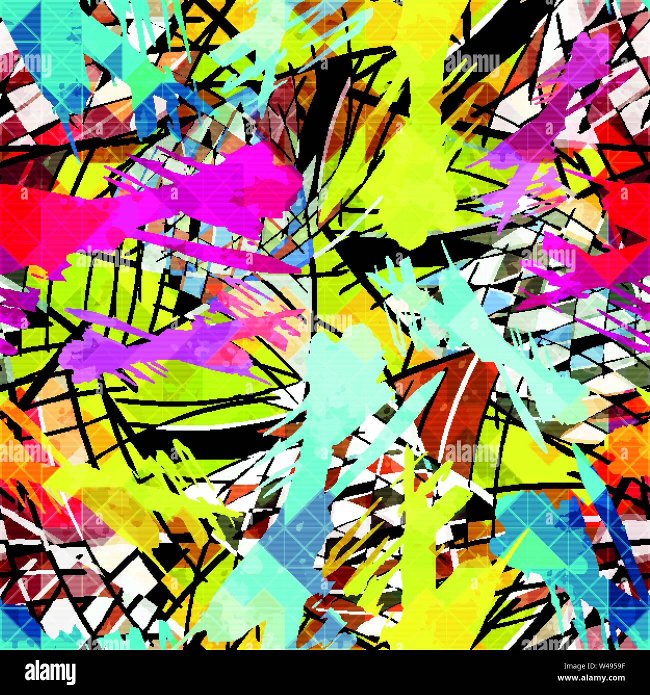 colored abstract seamless pattern in graffiti style. Quality vector ...