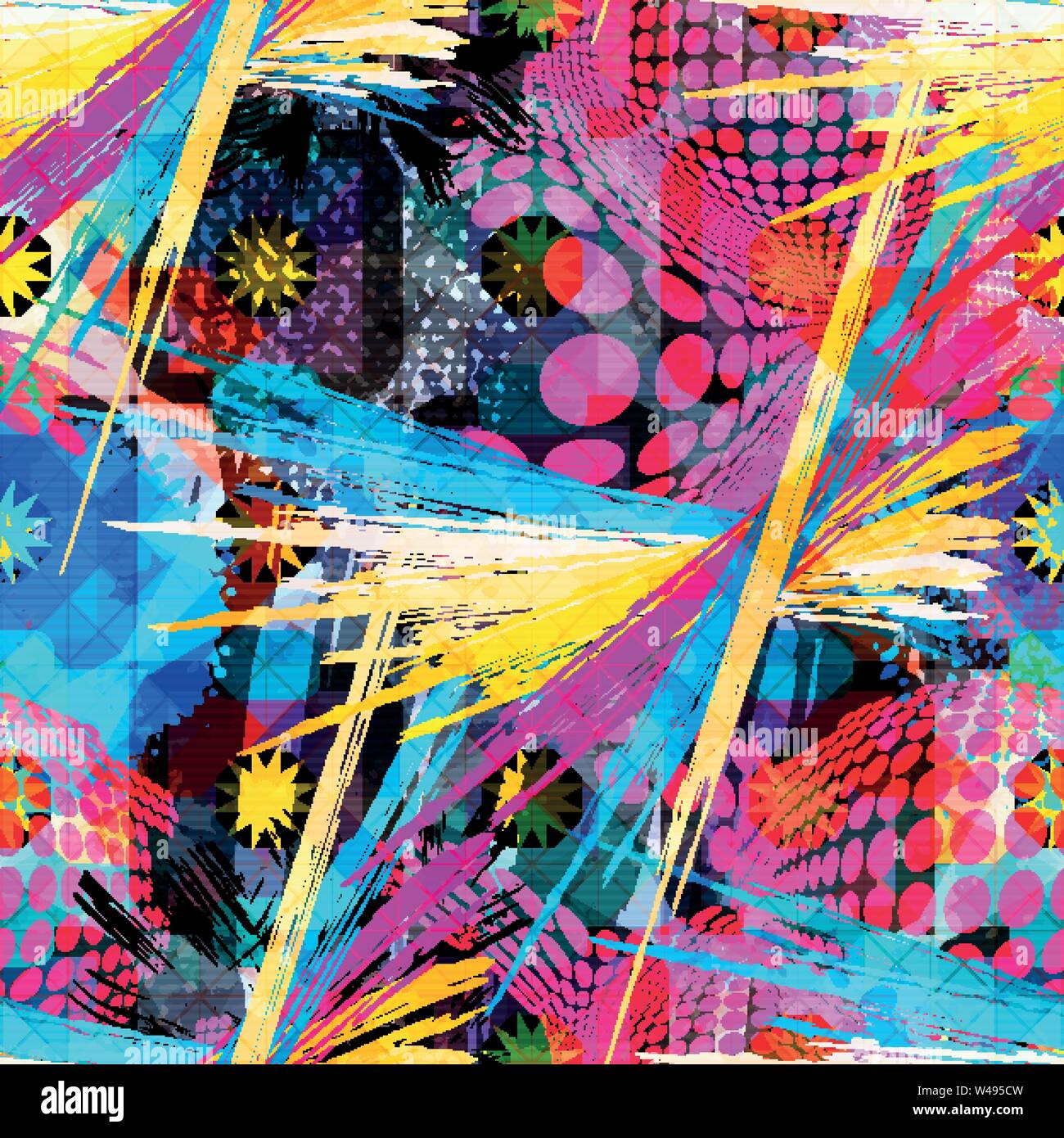 colored abstract seamless pattern in graffiti style. Quality vector ...