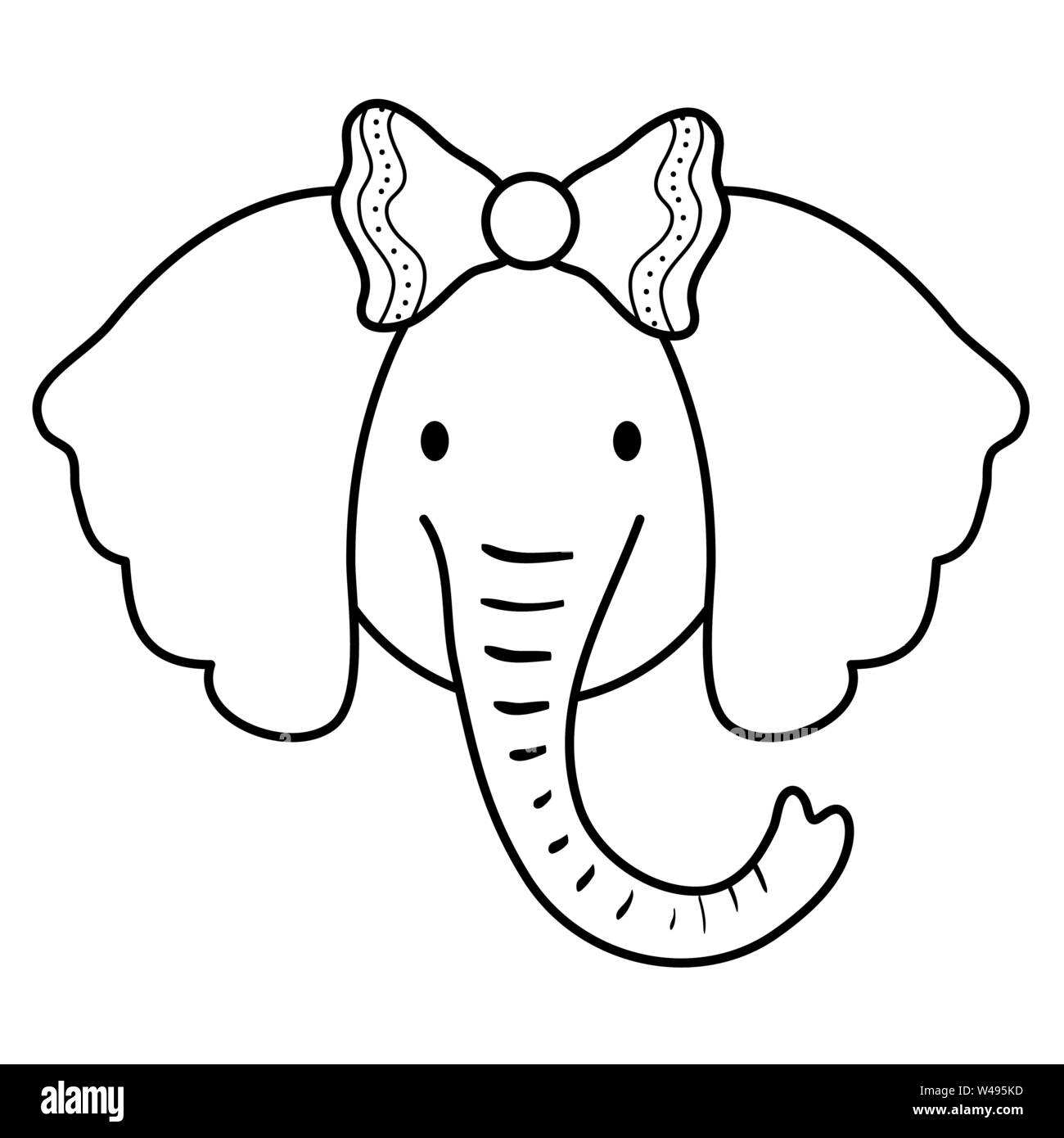cute female elephant childish character vector illustration design ...