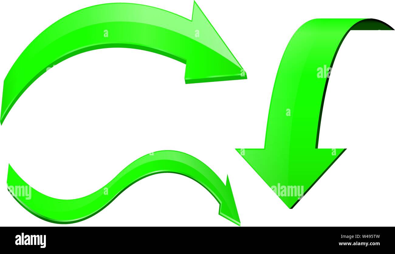 Green 3d arrows. Shiny set Stock Vector Image & Art - Alamy