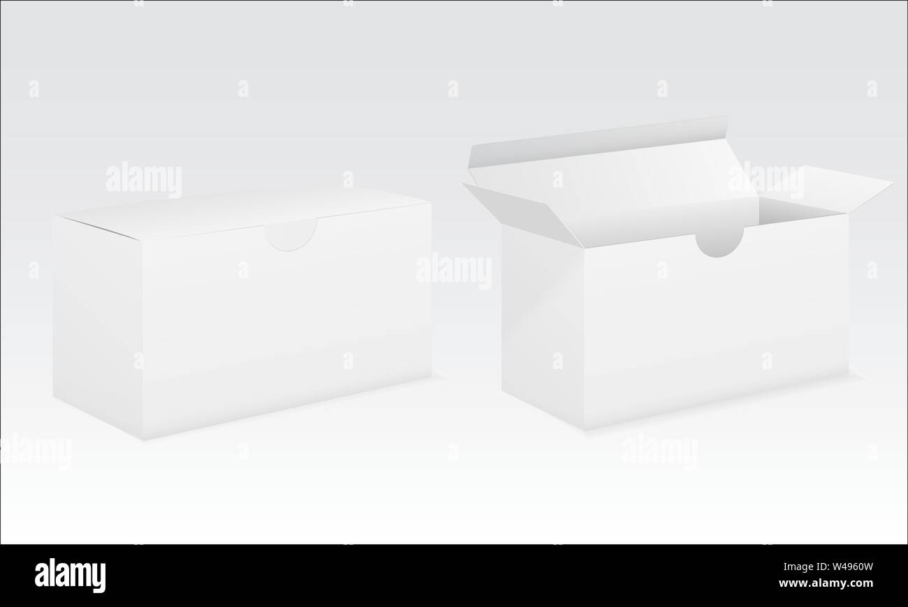 White paper box. Open and closed Stock Vector Image & Art - Alamy